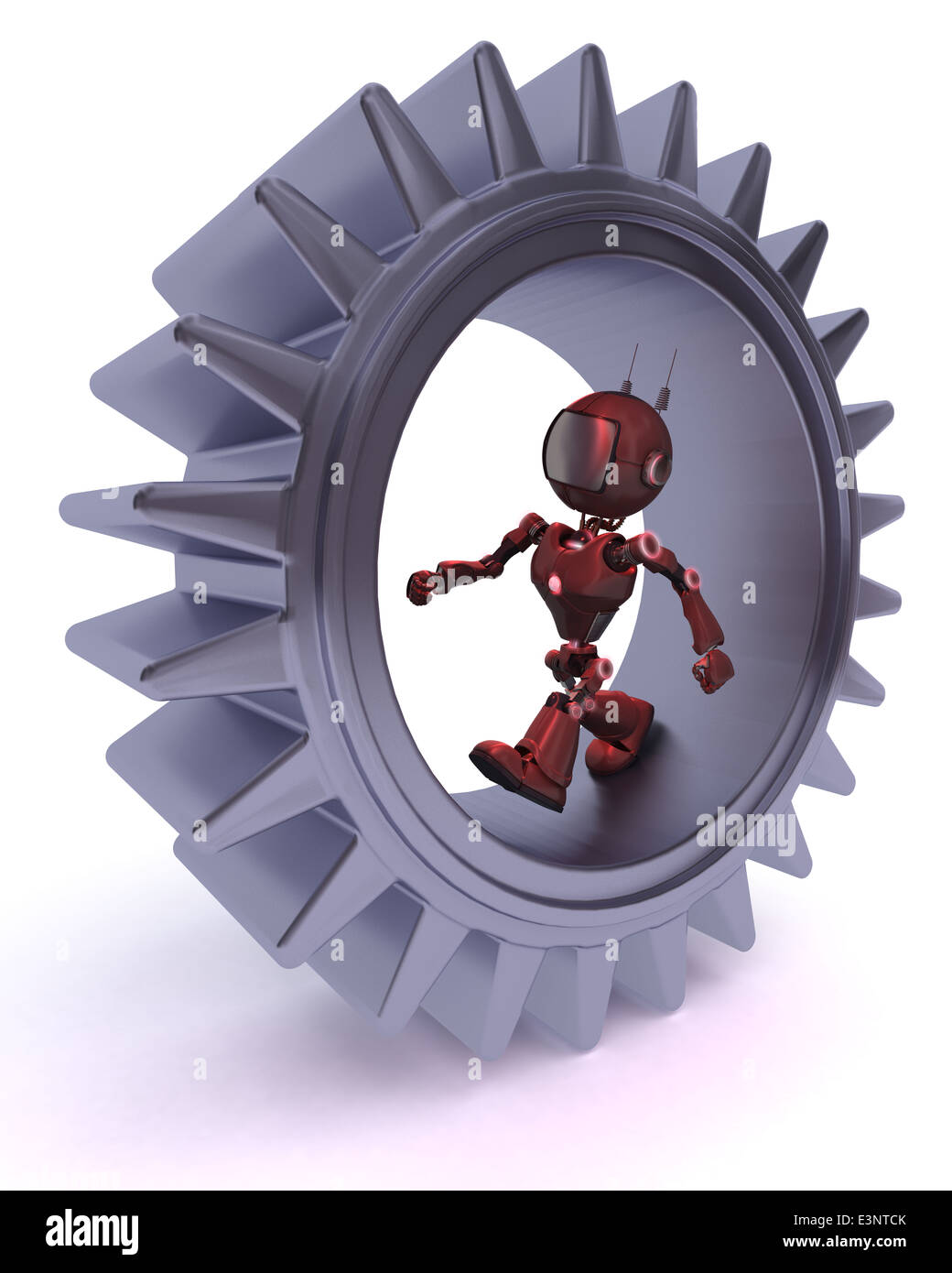 3D Render of an Android and gears concept Stock Photo - Alamy