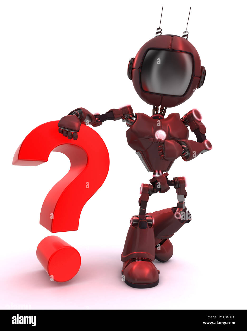 3D Render of an Android with question mark symbol Stock Photo - Alamy