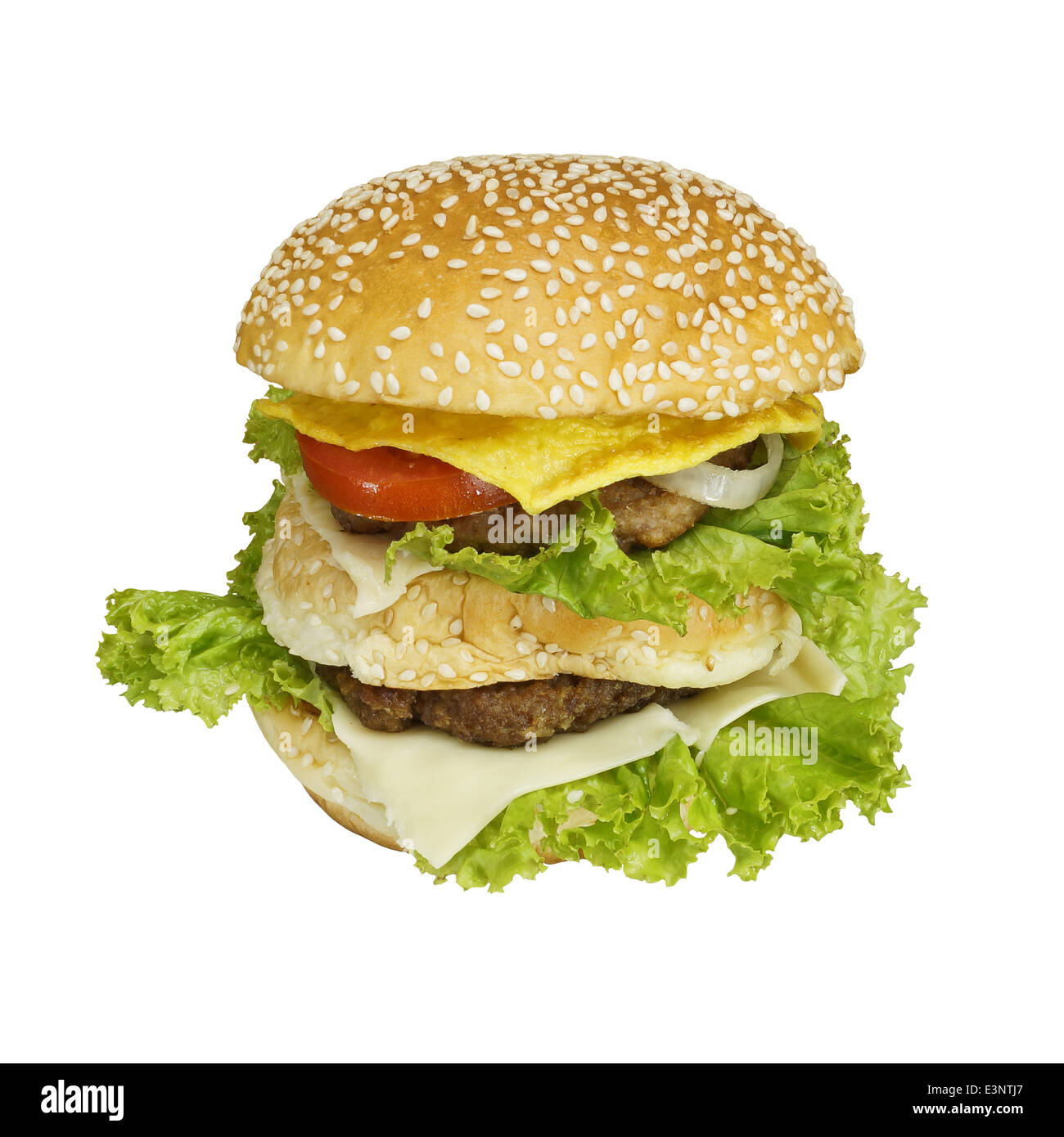 Double deck burger Stock Photo - Alamy