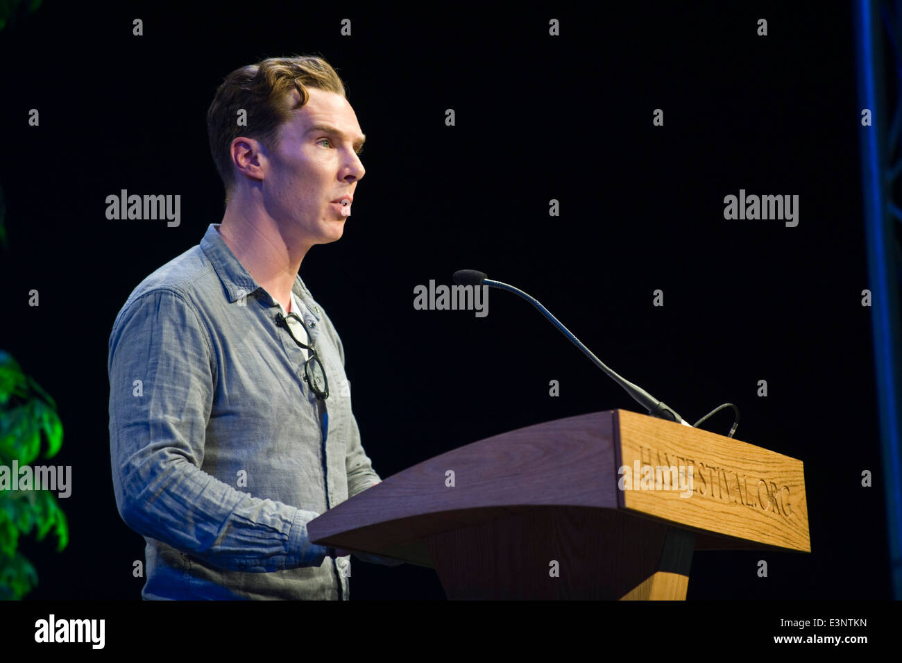 Benedict Cumberbatch reading at Letters Live event at Hay Festival 2014 ...