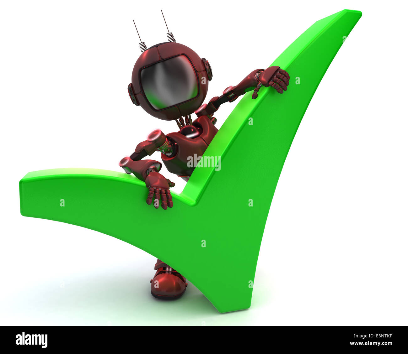 3D Render of an Android with tick symbol Stock Photo - Alamy