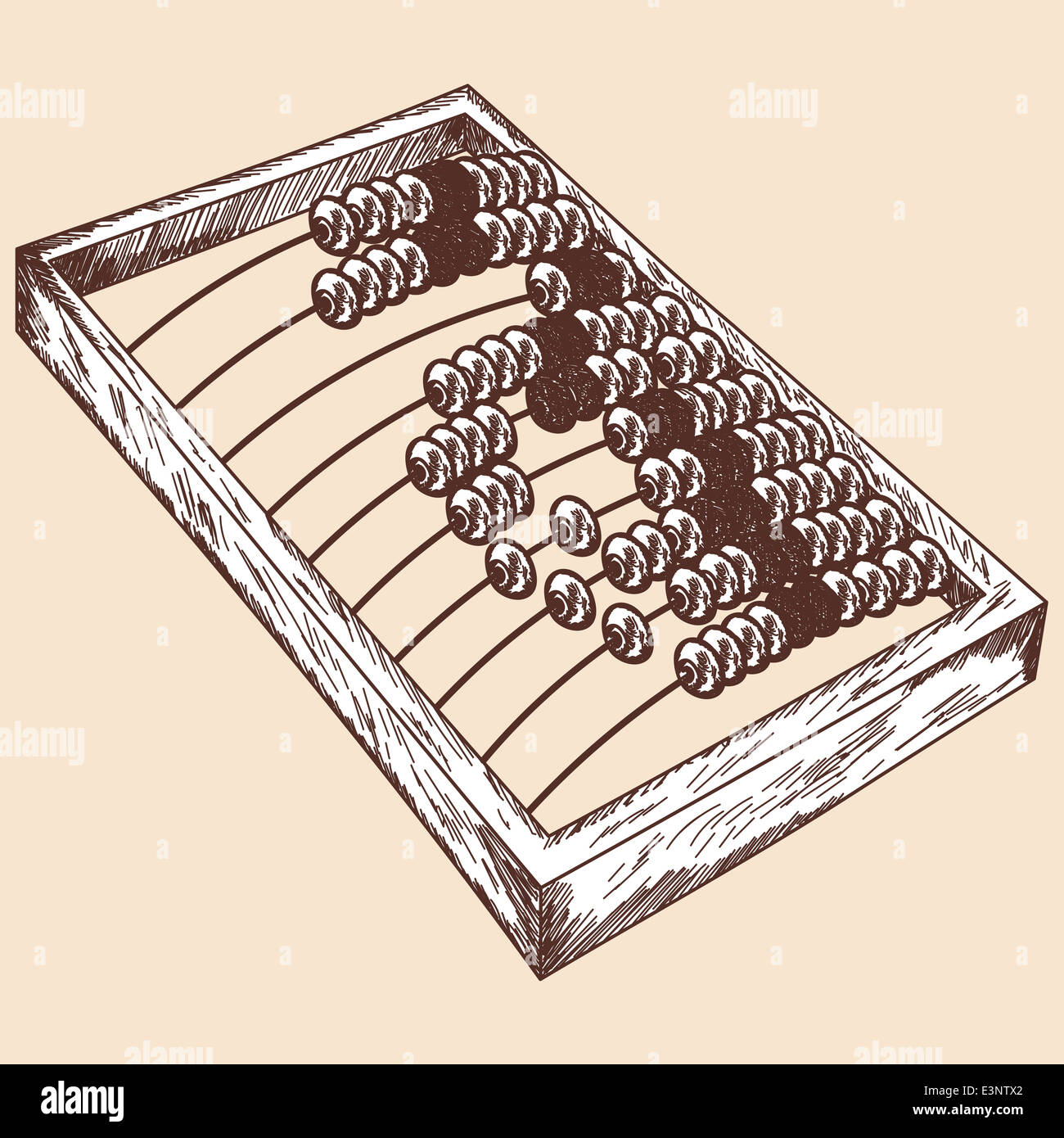 Wooden abacus sketch. EPS 10 vector illustration without transparency ...