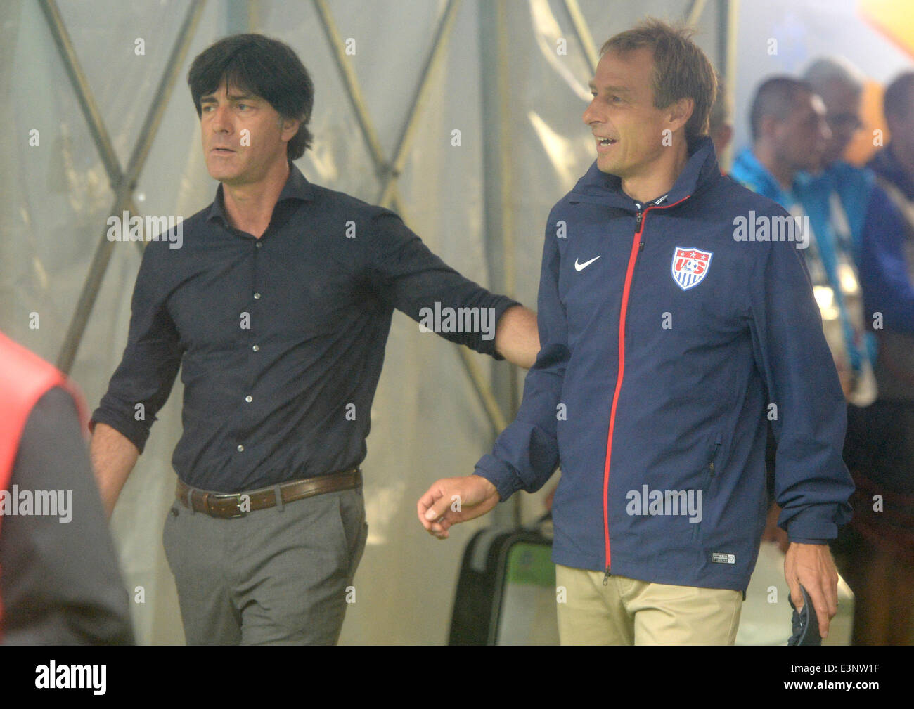 Recife, Brazil. 26th June, 2014. Head coach Joachim Loew (L) of Germany ...