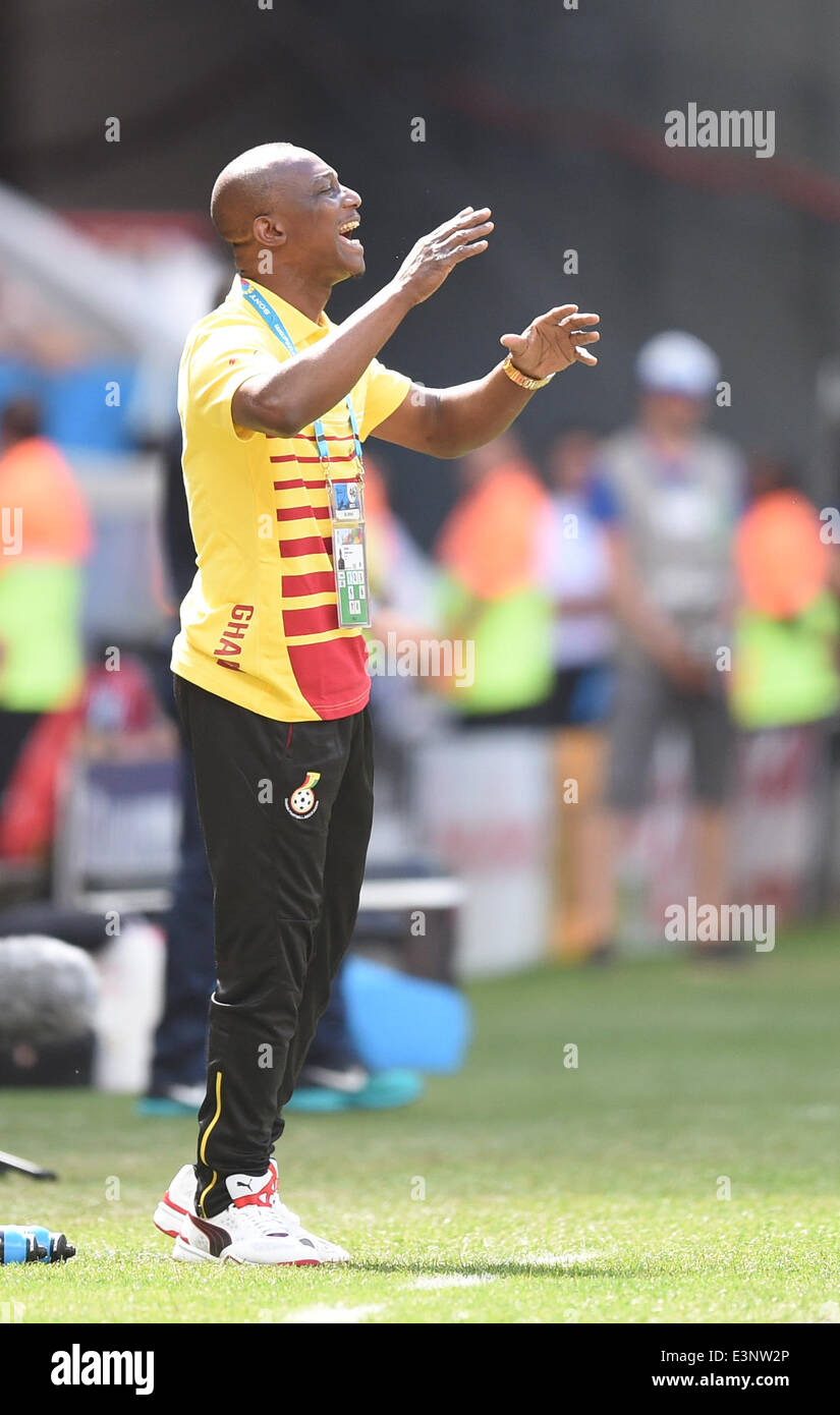 Brasilia, Brazil. 26th June, 2014. Head coach James Appiah of Ghana ...