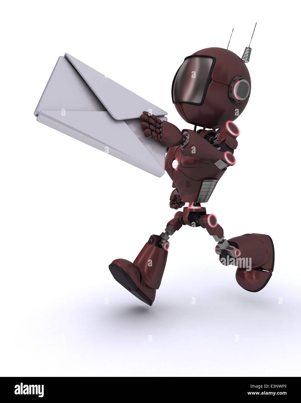 3D Render of an Android delivering a letter Stock Photo - Alamy