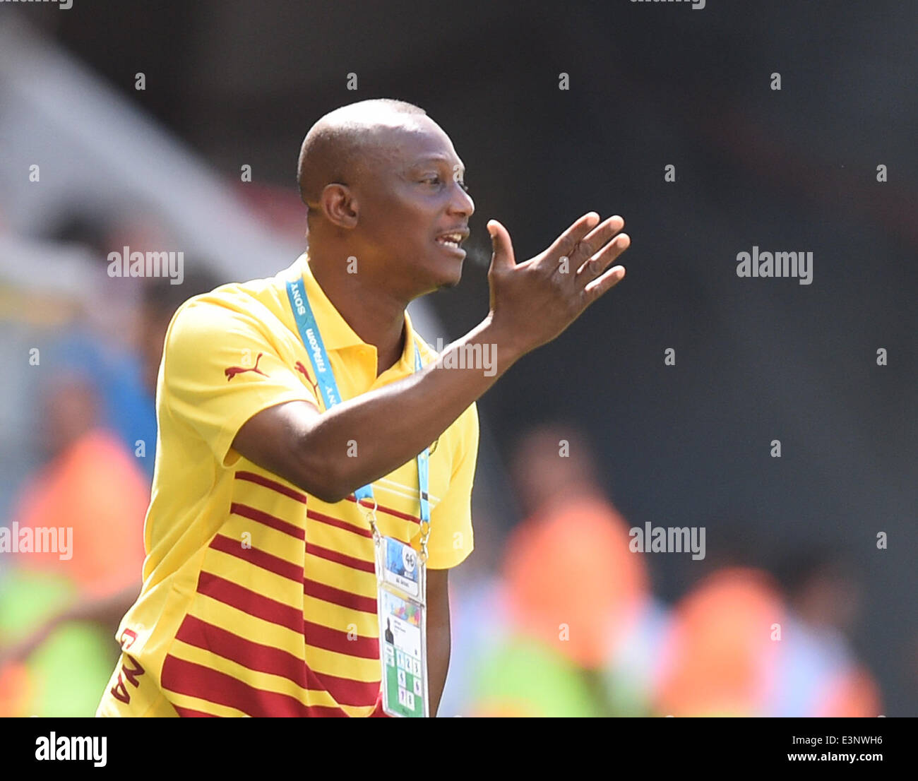 Brasilia, Brazil. 26th June, 2014. Head coach James Appiah of Ghana ...