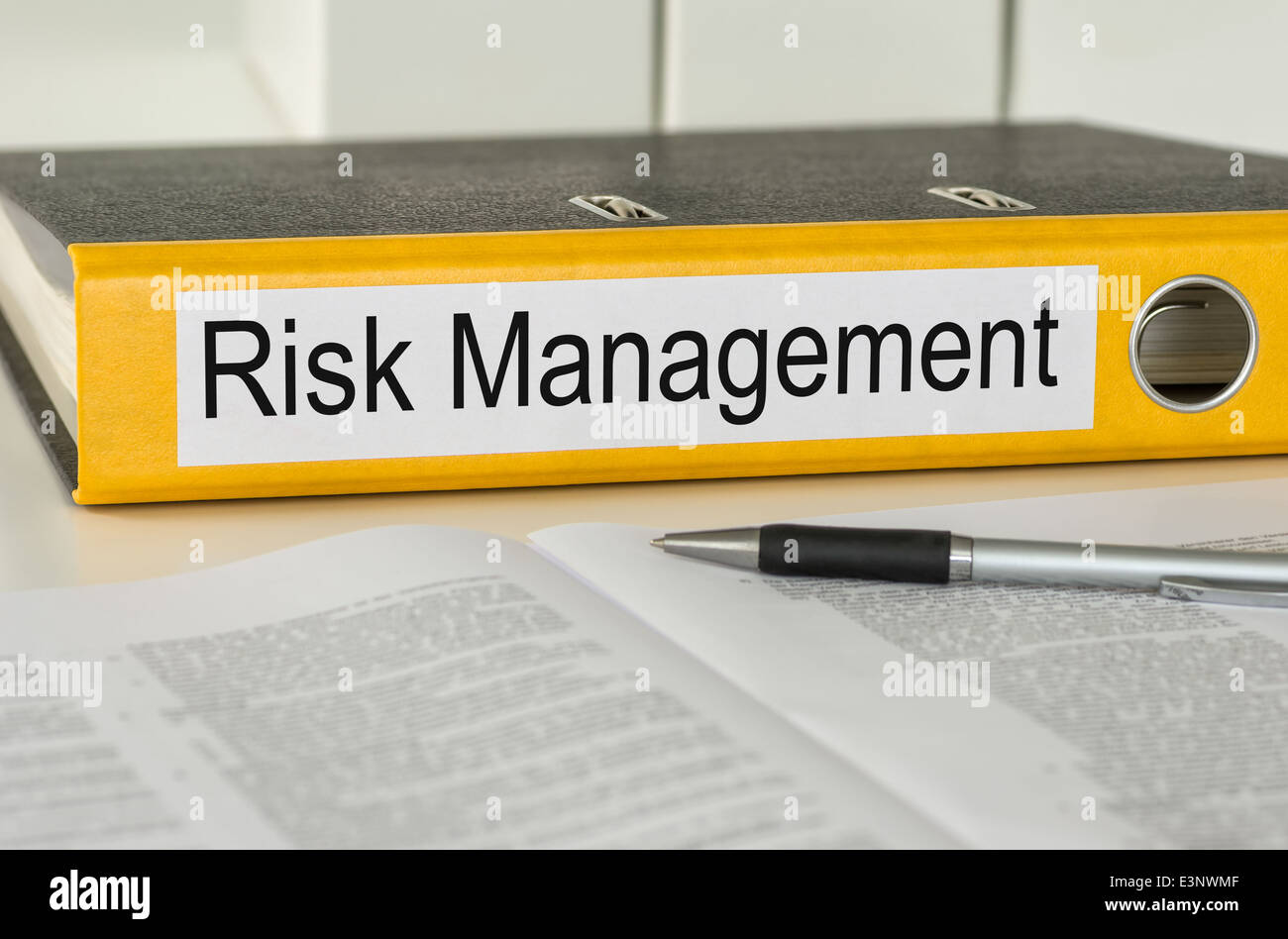Folder with the label Risk Management Stock Photo - Alamy