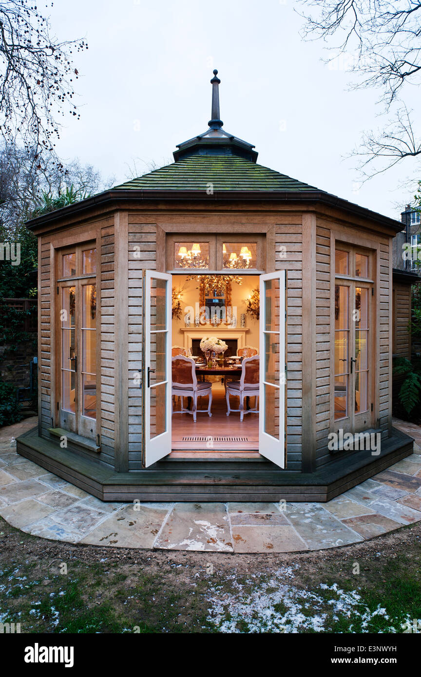 Octagonal garden pavilion Stock Photo - Alamy