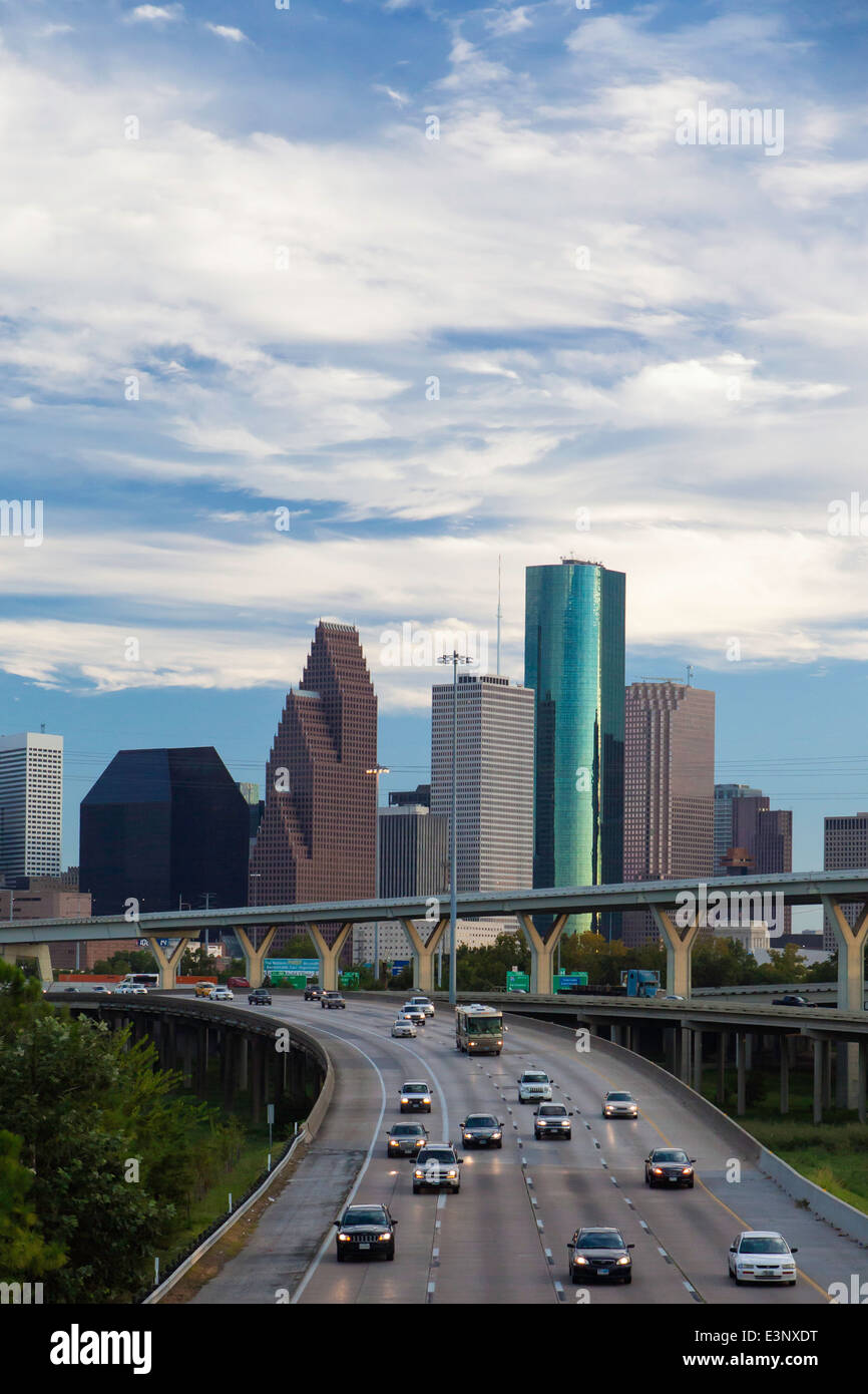 City skyline and Interstate, Houston, Texas, United States of America ...