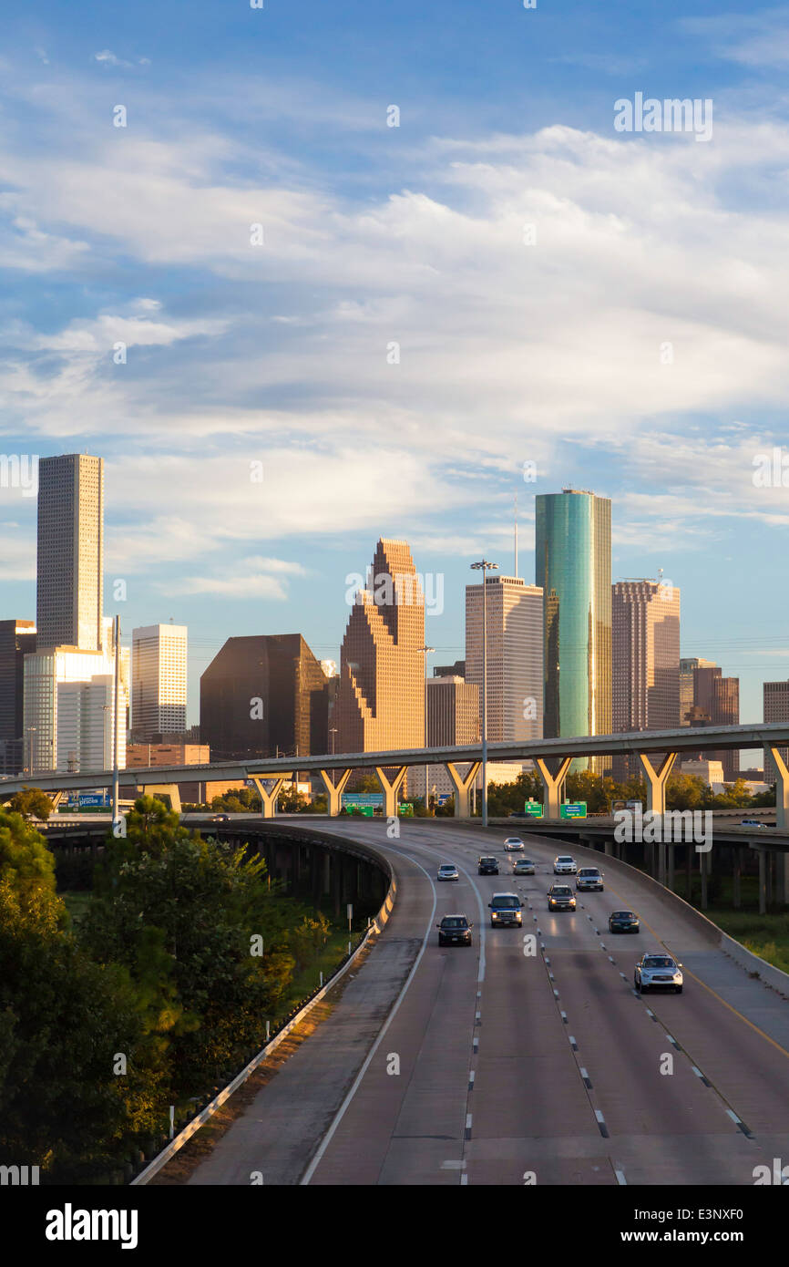 City skyline and Interstate, Houston, Texas, United States of America ...