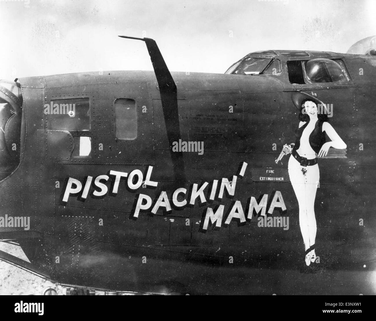 This photo features the B-24D Liberator, 'Pistol Packin' Mama,' of the ...