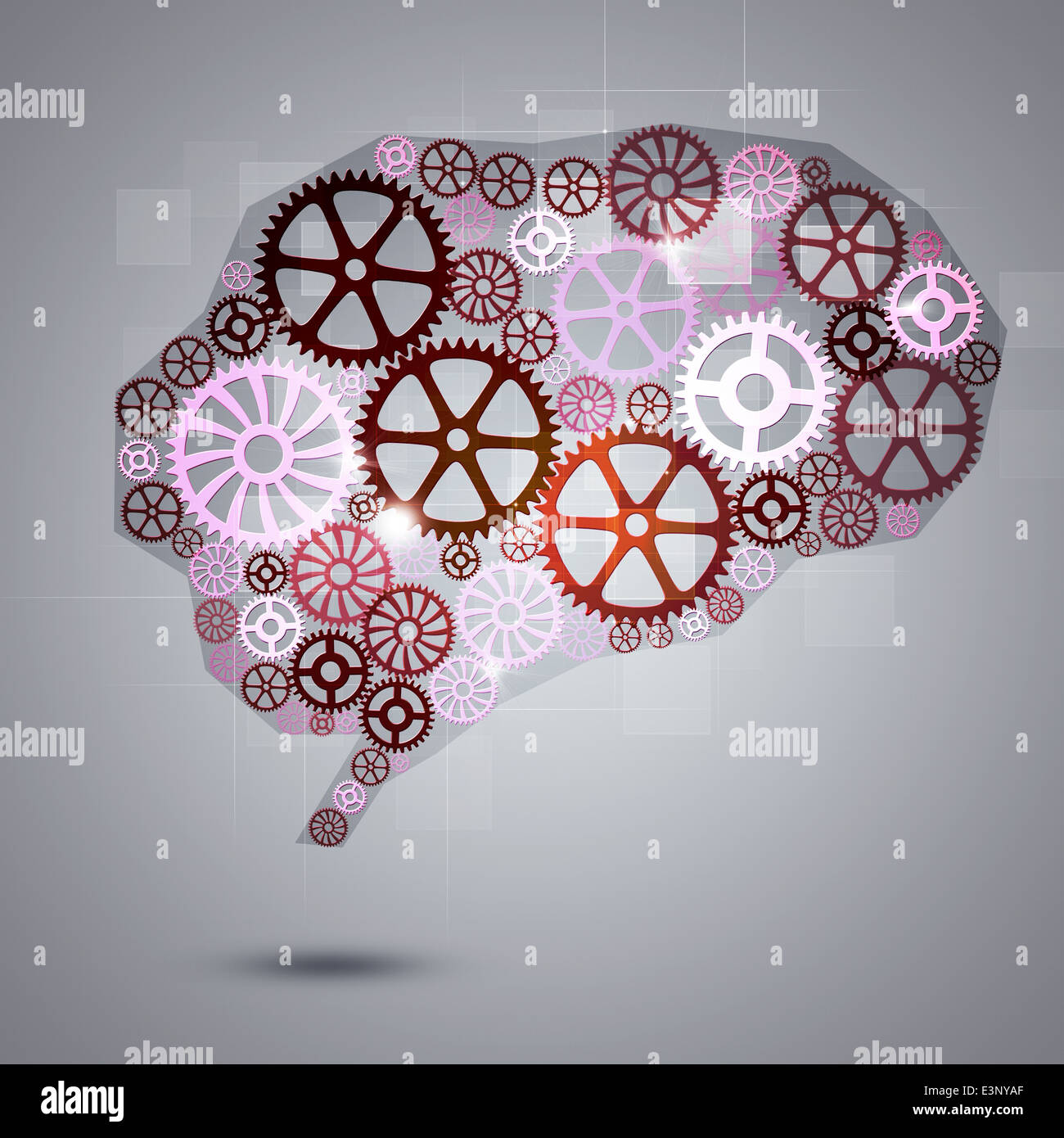 abstract technology business human brain shape gears Stock Photo - Alamy