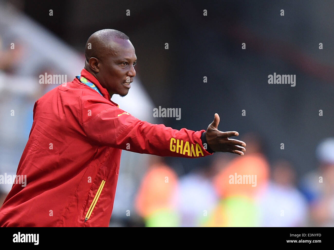 Brasilia, Brazil. 26th June, 2014. Head coach James Appiah of Portugal ...