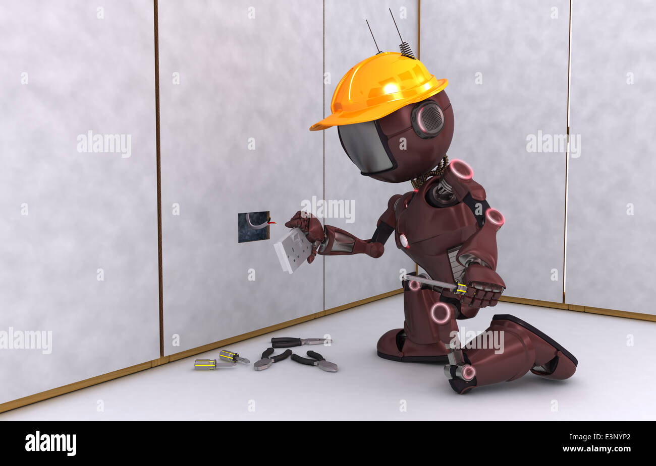 3D Render of an electrical contractor Stock Photo - Alamy