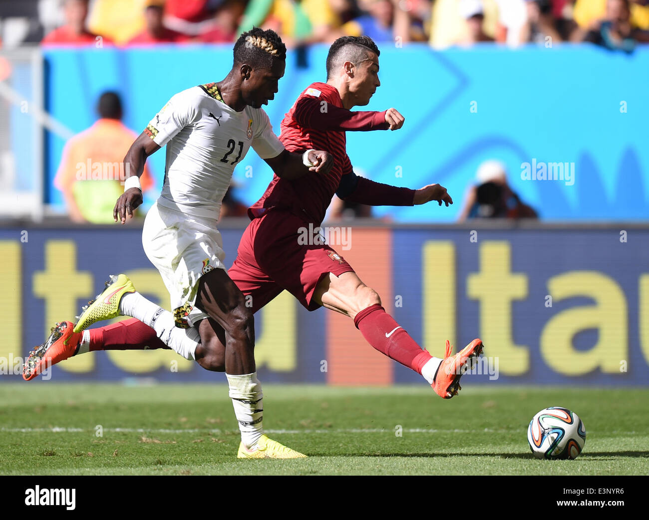 Cristiano ronaldo of portugal john boye of ghana portugal ghana hi-res ...