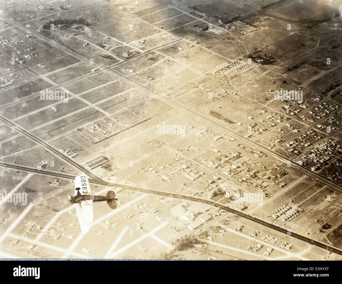 A historic image from the golden age of aviation, featuring an aircraft ...