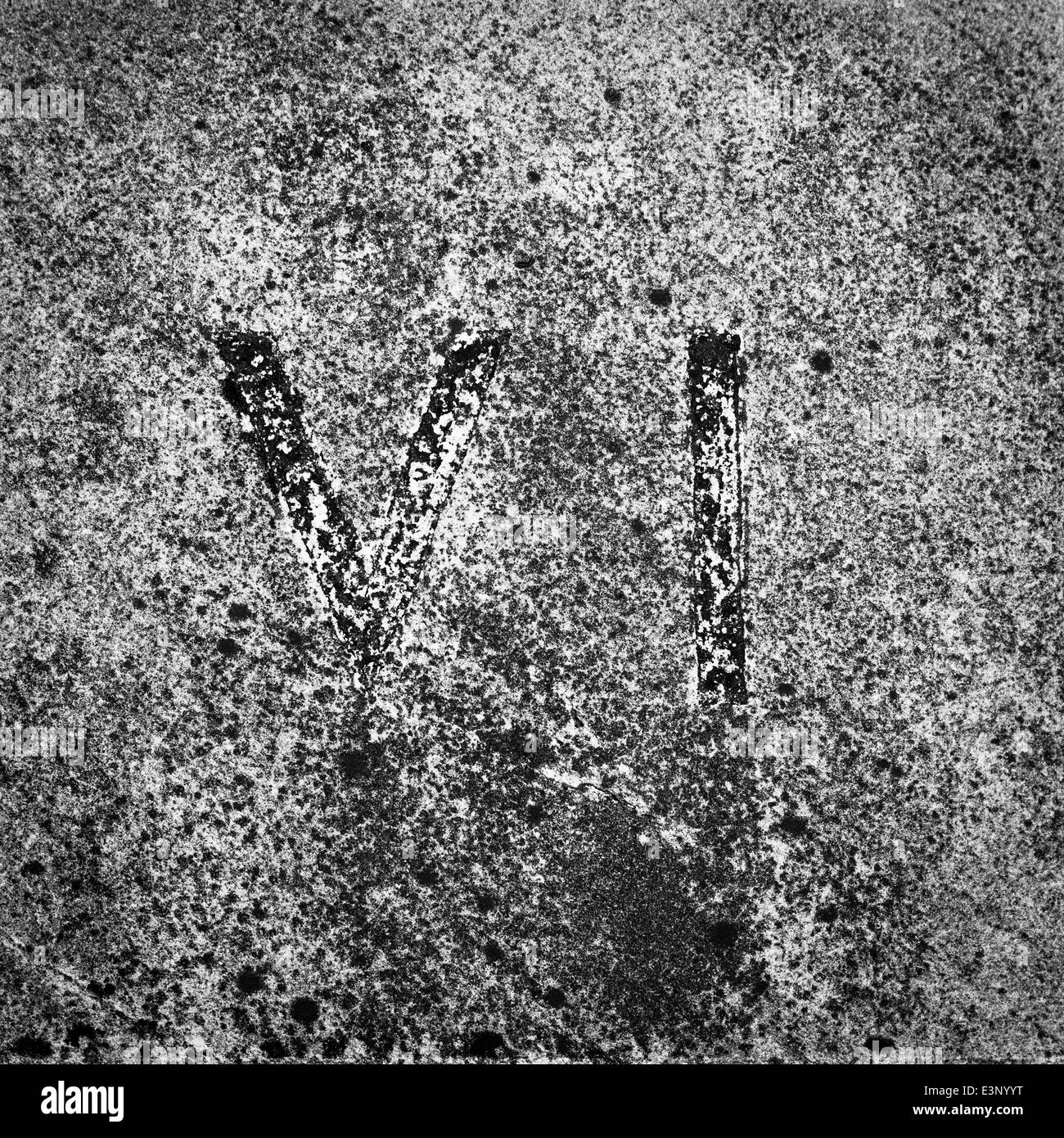 Roman numbers collection, from 1 to 7, on a real ancient granite Stock ...