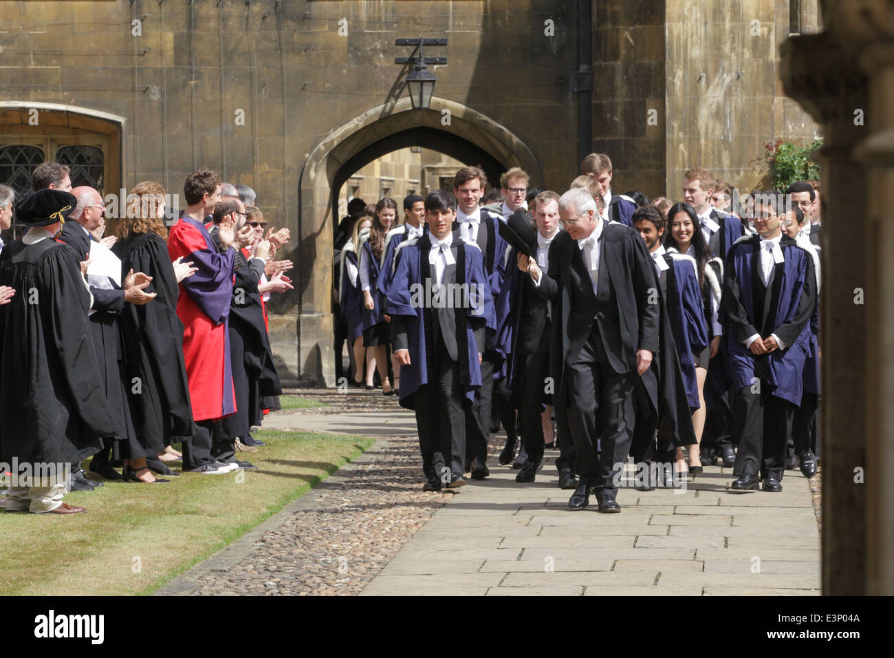 Cambridge University students on Graduation Day receiving their degrees ...