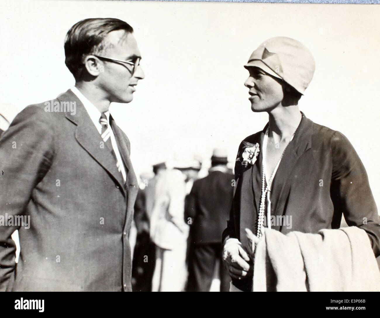 This image from the Luke Luqueer collection features Amelia Earhart, a ...