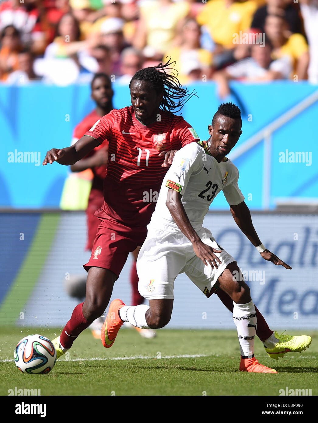 Brasilia, Brazil. 26th June, 2014. Harrison Afful (R) of Ghana in ...