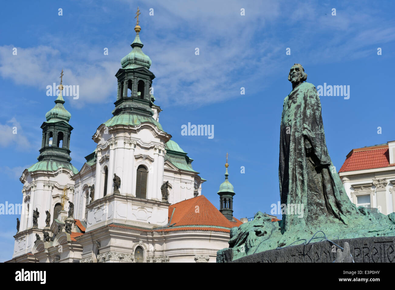 Jan Hus statue in the center of the Old Town Square In Prague, Czech ...