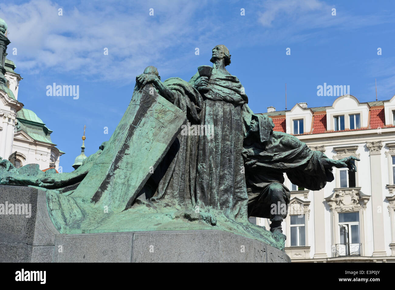 Jan Hus statue in the center of the Old Town Square In Prague, Czech ...