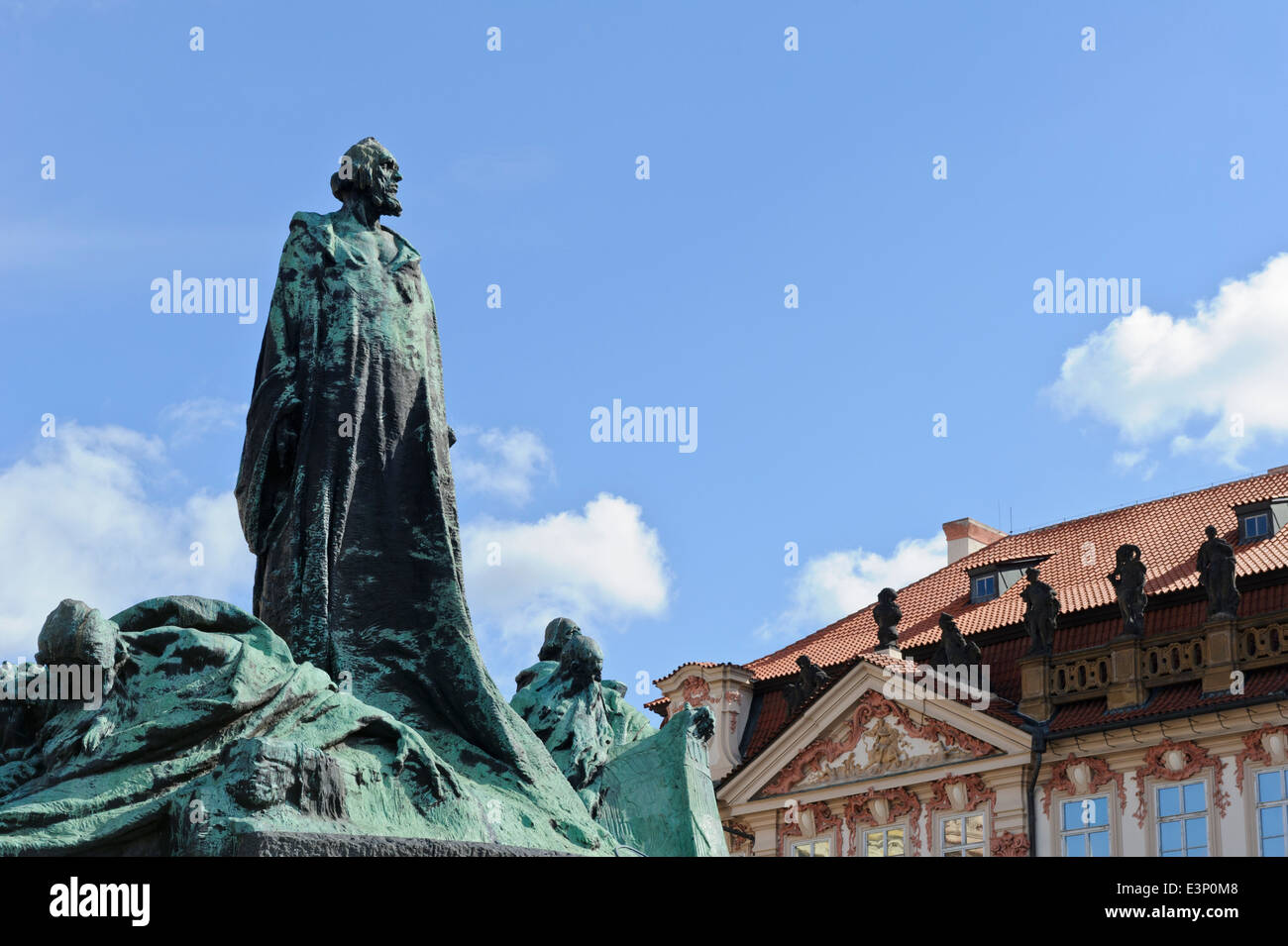 Jan Hus statue in the center of the Old Town Square In Prague, Czech ...