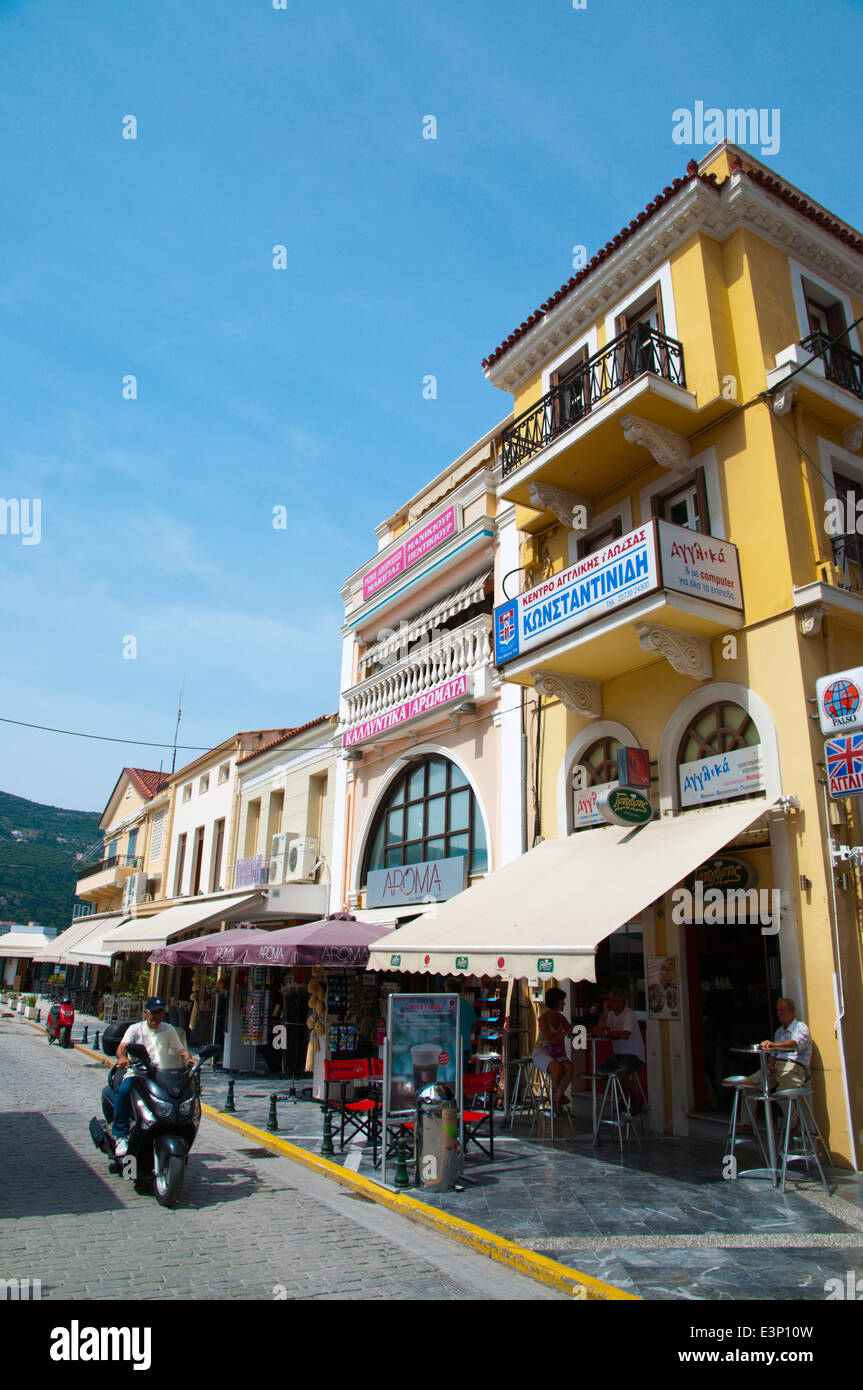 Sofouli, seaside street, Vathy, also known as Samos Town, Samos island ...