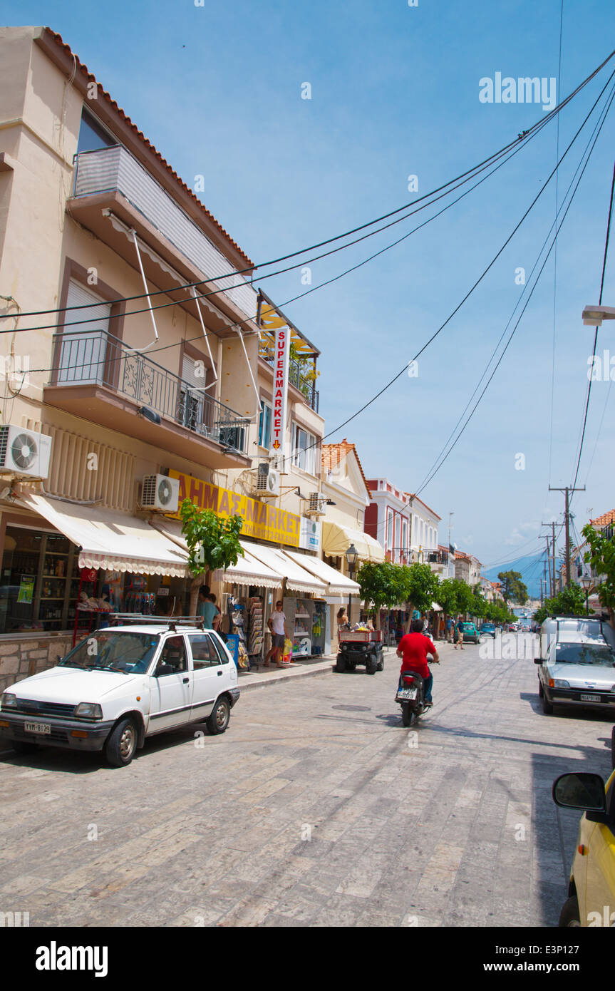 Logotheti main street, Pythagoreio, Samos island, Greece, Europe Stock ...