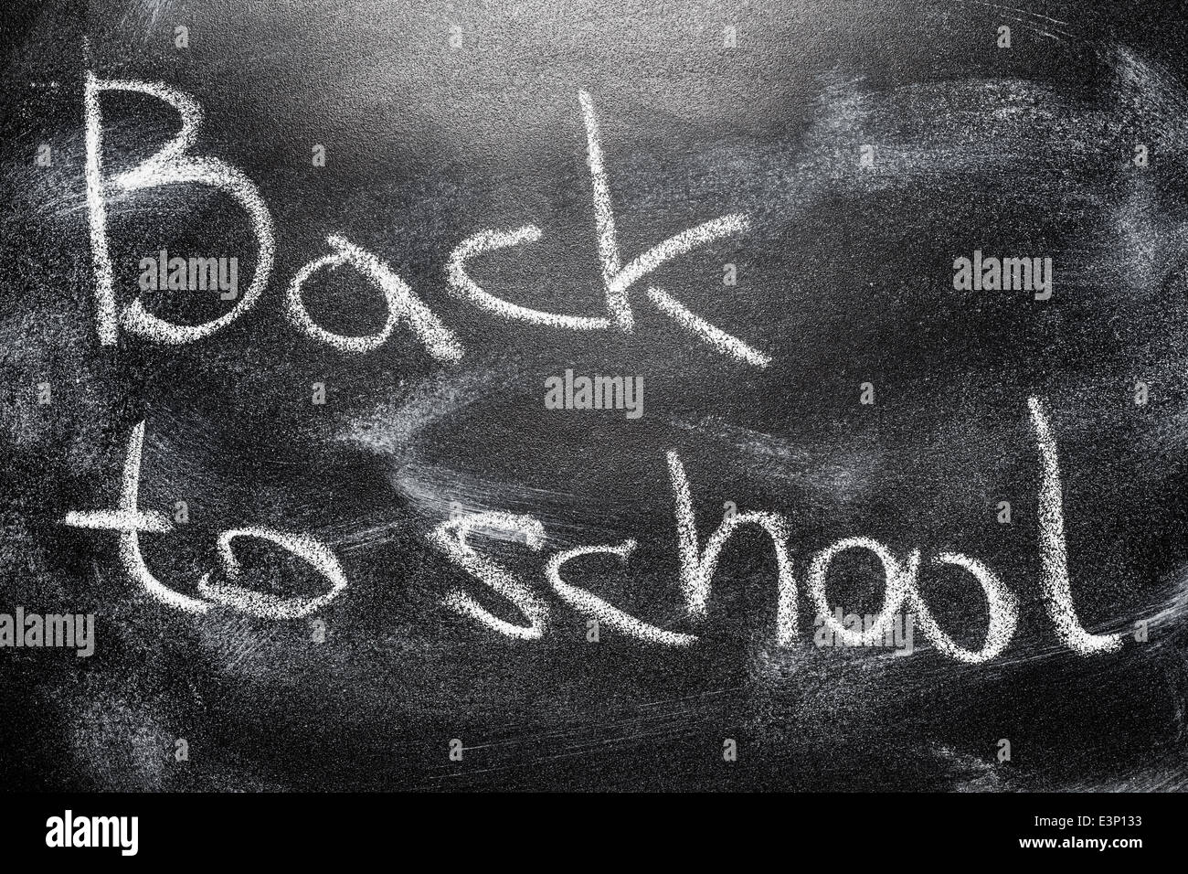 Handwritten message on a school chalkboard writing concept inscription ...