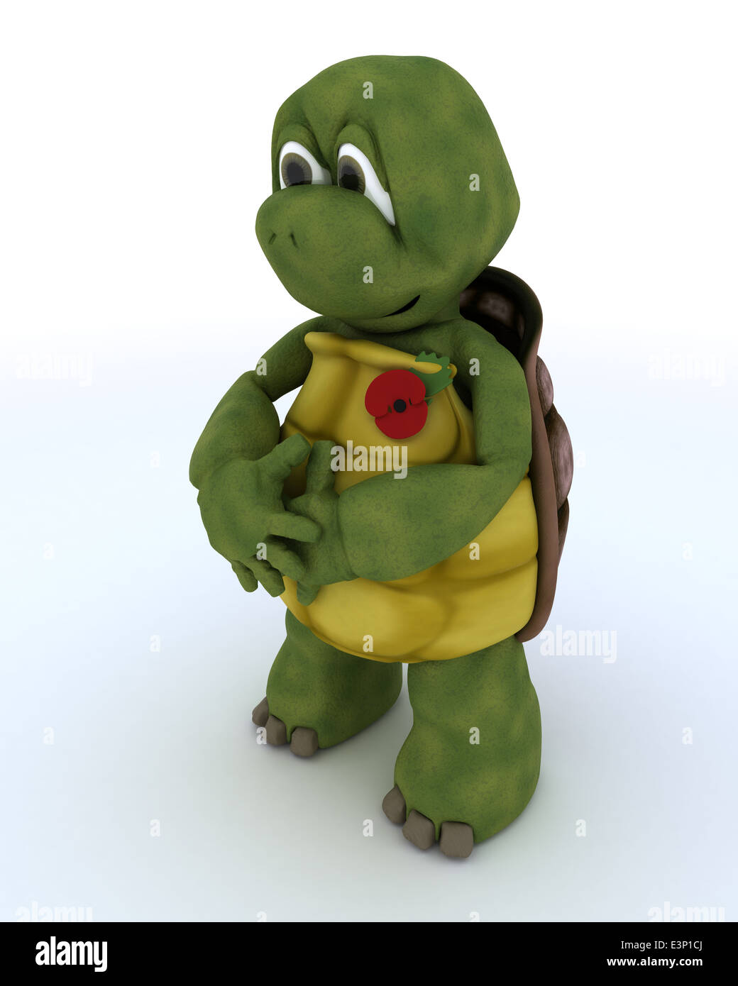 3D render of a with tortoise poppy in rememberance Stock Photo - Alamy