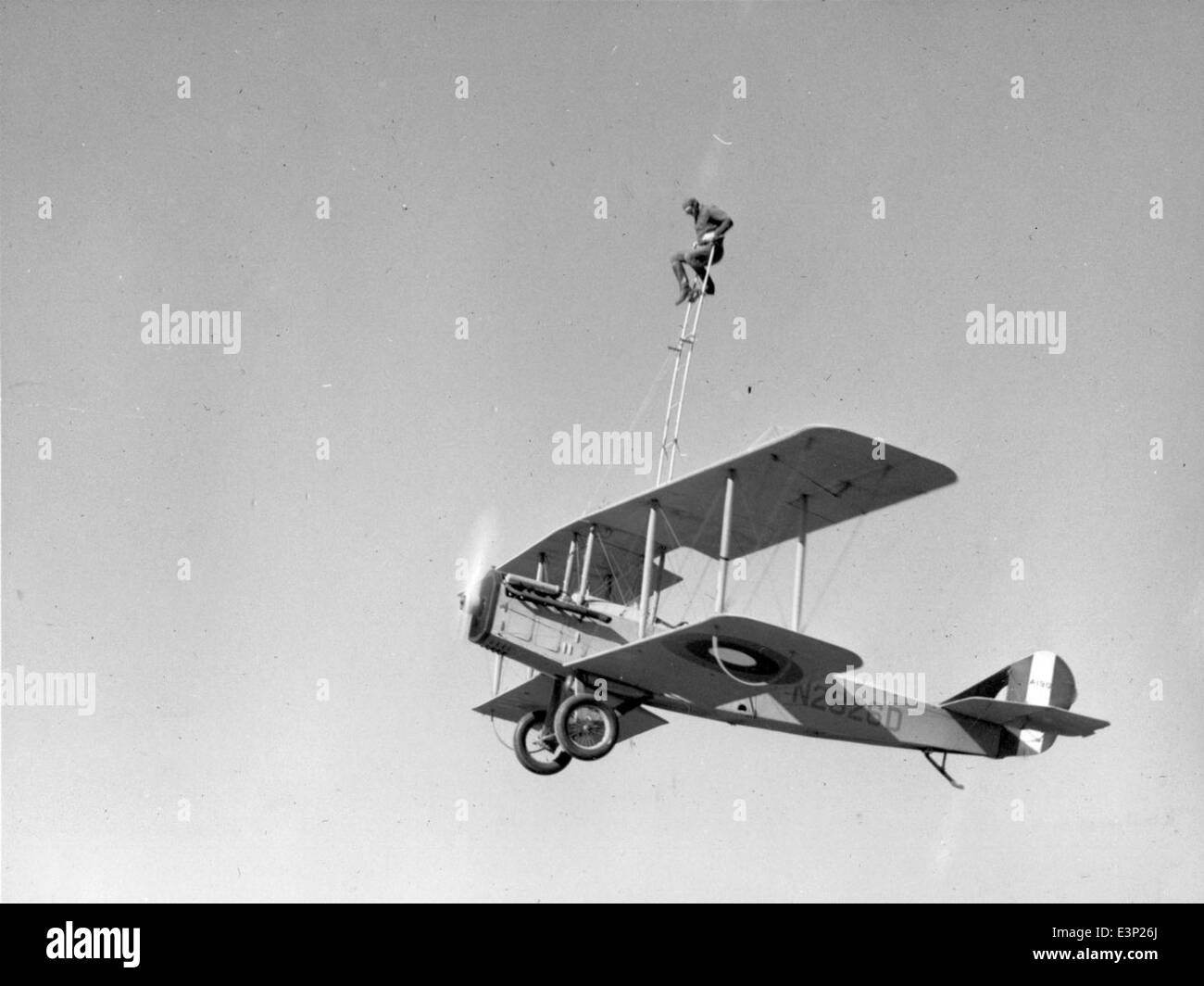 This image captures the Standard J-1, an early biplane with ...