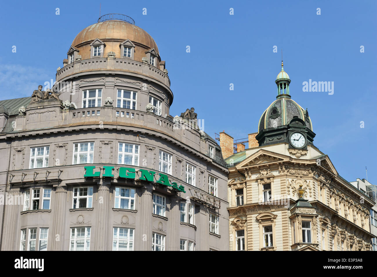 Two beautiful modern buildings with stone carving decorations in ...