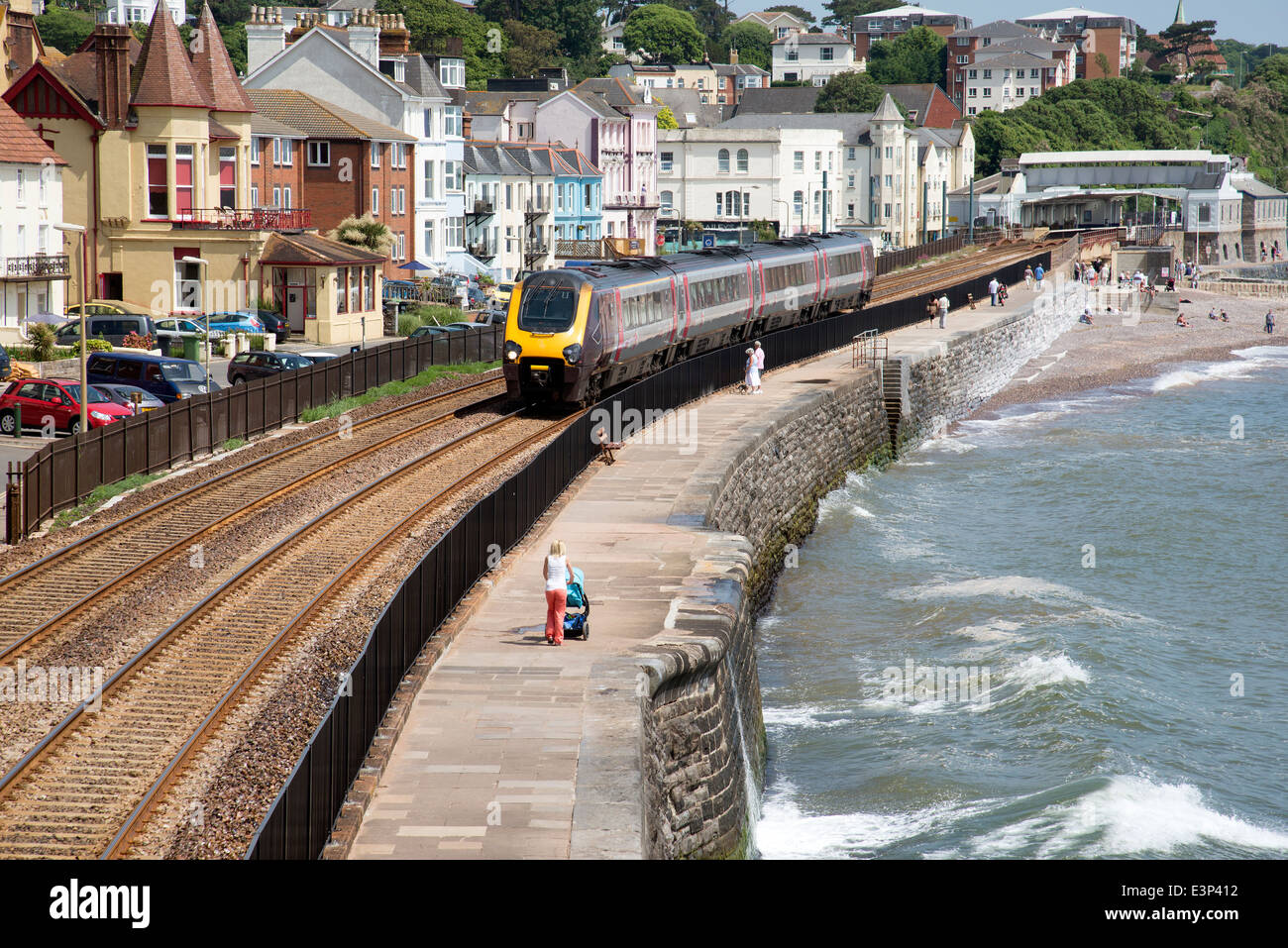 Cross country service passenger train at Dawlish Devon UK Stock Photo ...
