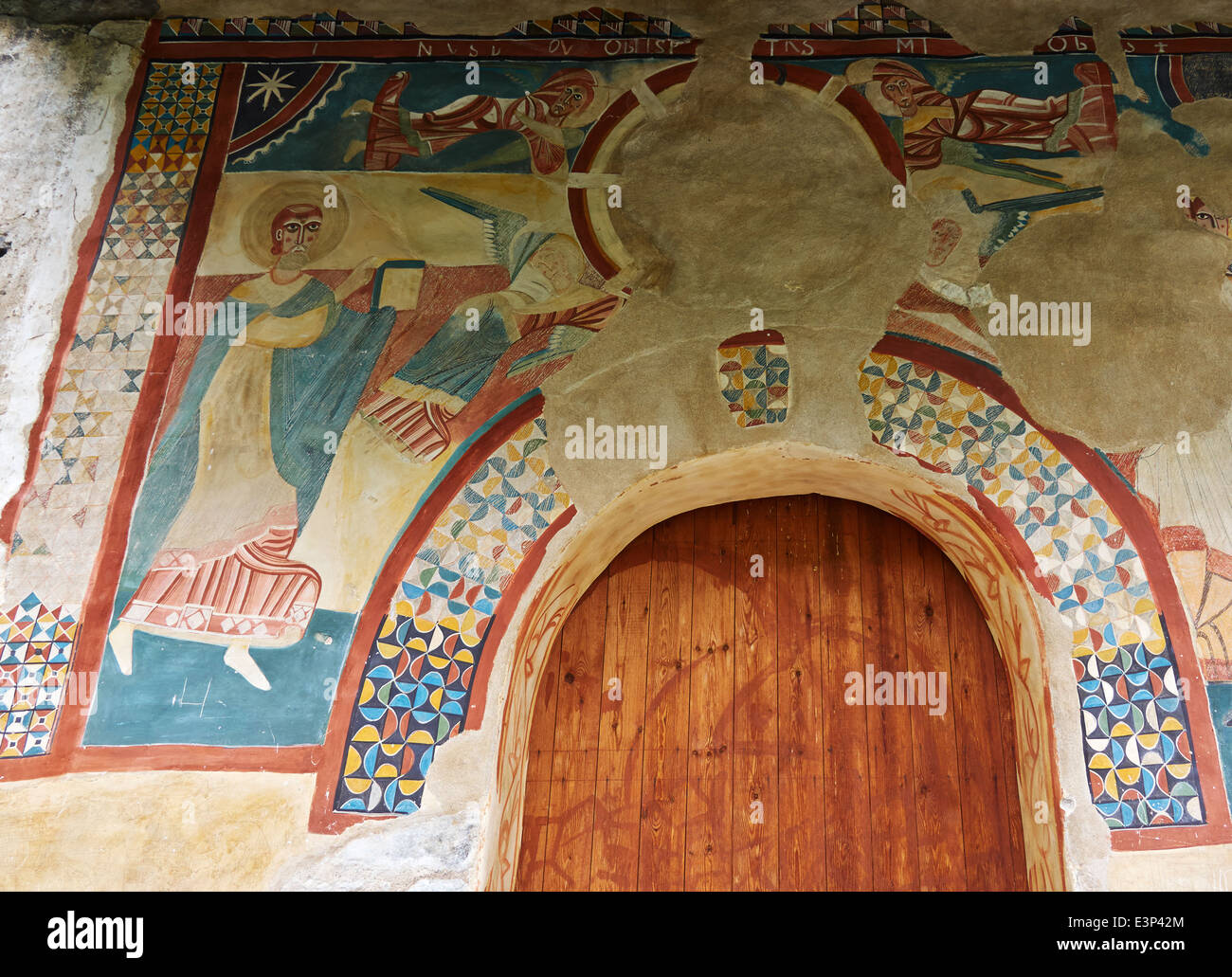 Church of Saint Joan de Boi in the Vall de Boi, Spain. Fresco above the ...