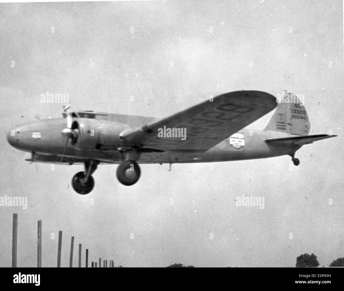 This image features the Boeing 247, an early American airliner with ...