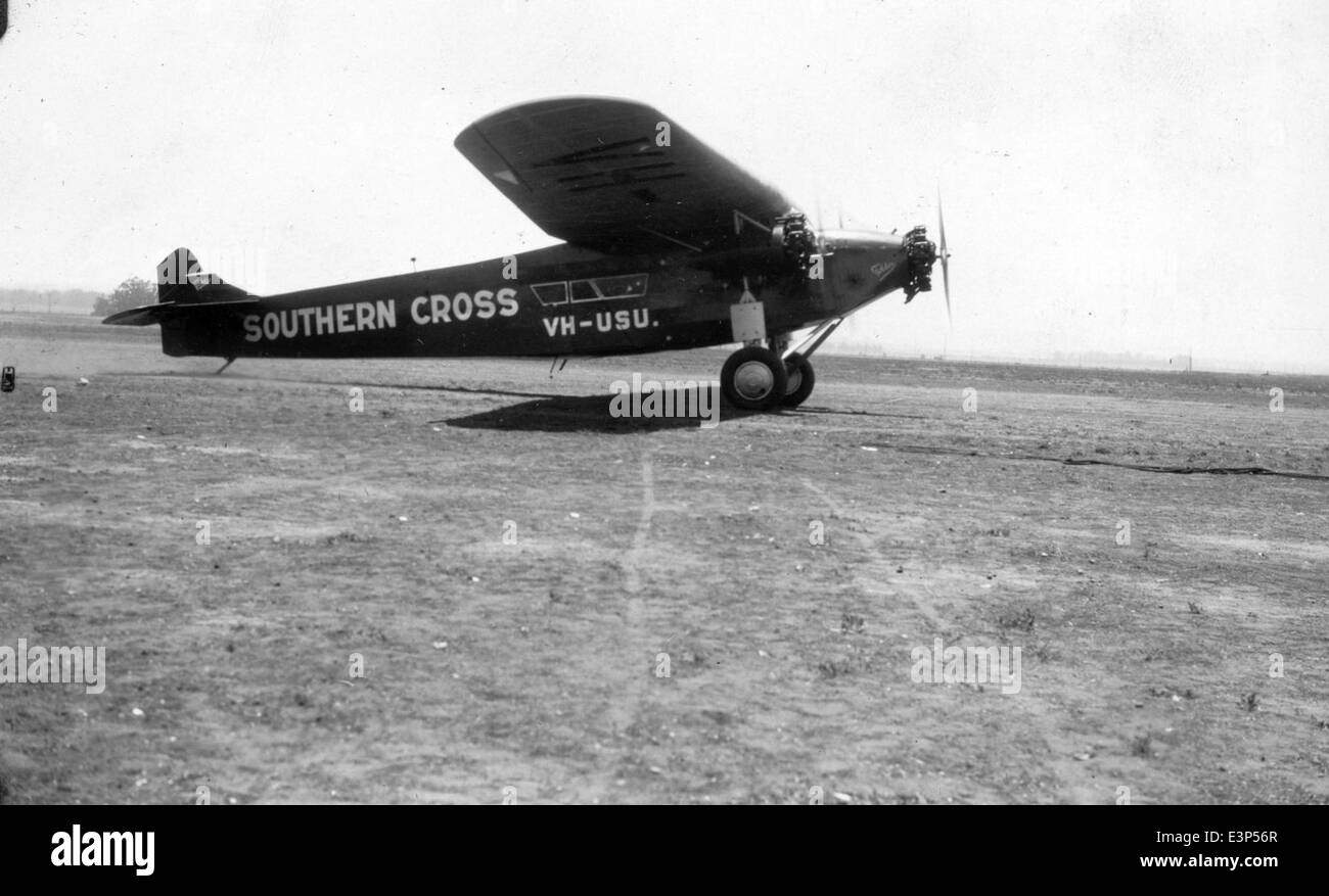 The Fokker F.VIIb-3m, VH-USU, a variant of the Fokker Trimotor, is ...