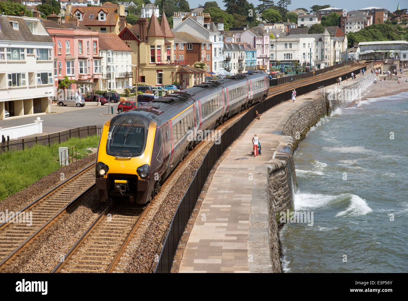 Cross country service passenger train at Dawlish Devon UK Stock Photo ...