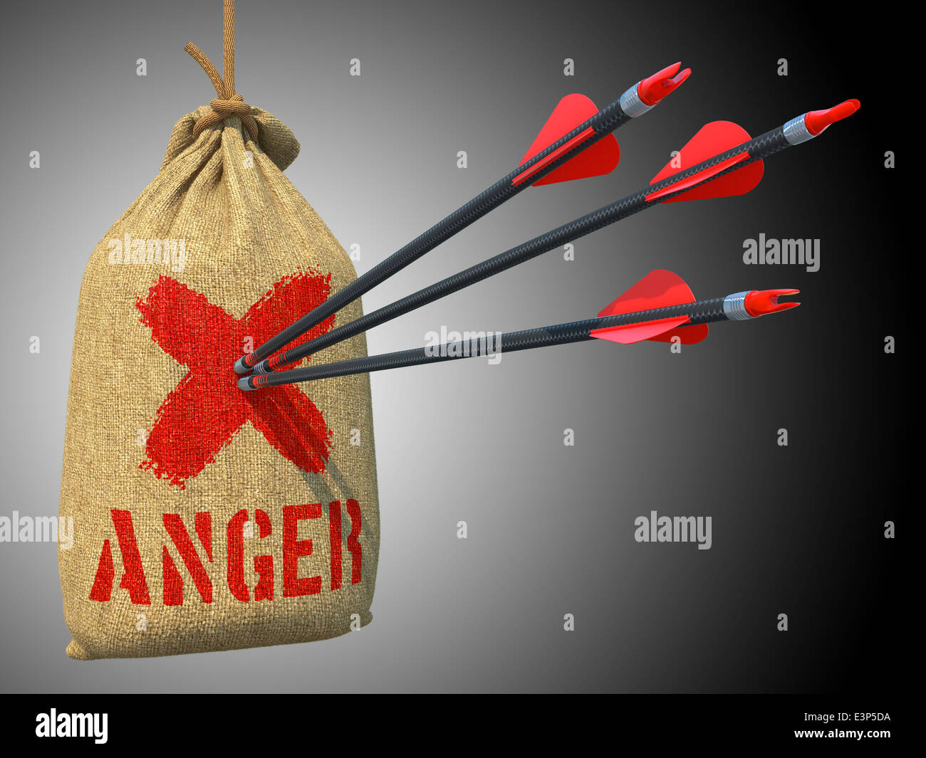 Anger - Arrows Hit in Red Mark Target Stock Photo - Alamy