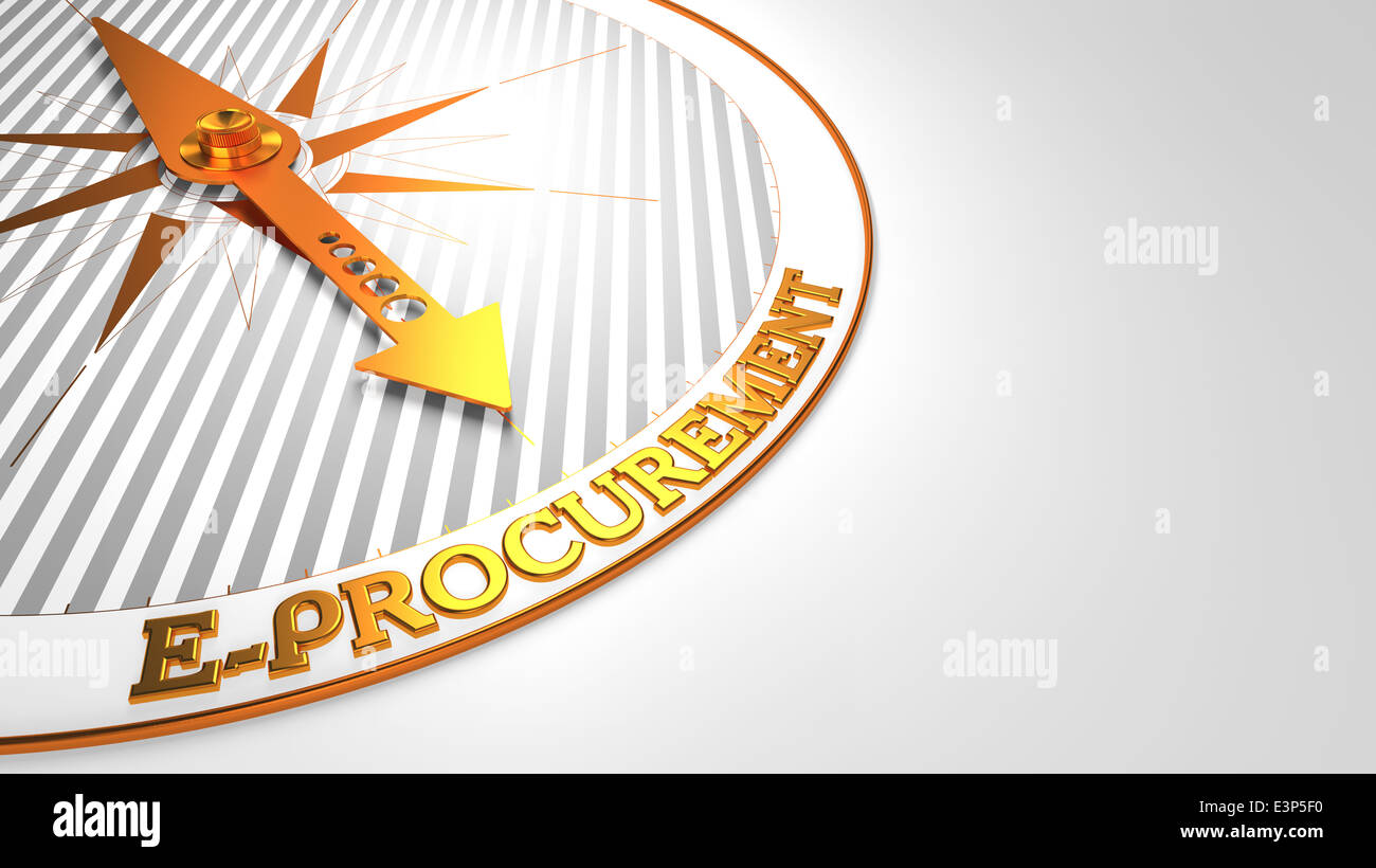 E-Procurement on White with Golden Compass Stock Photo - Alamy