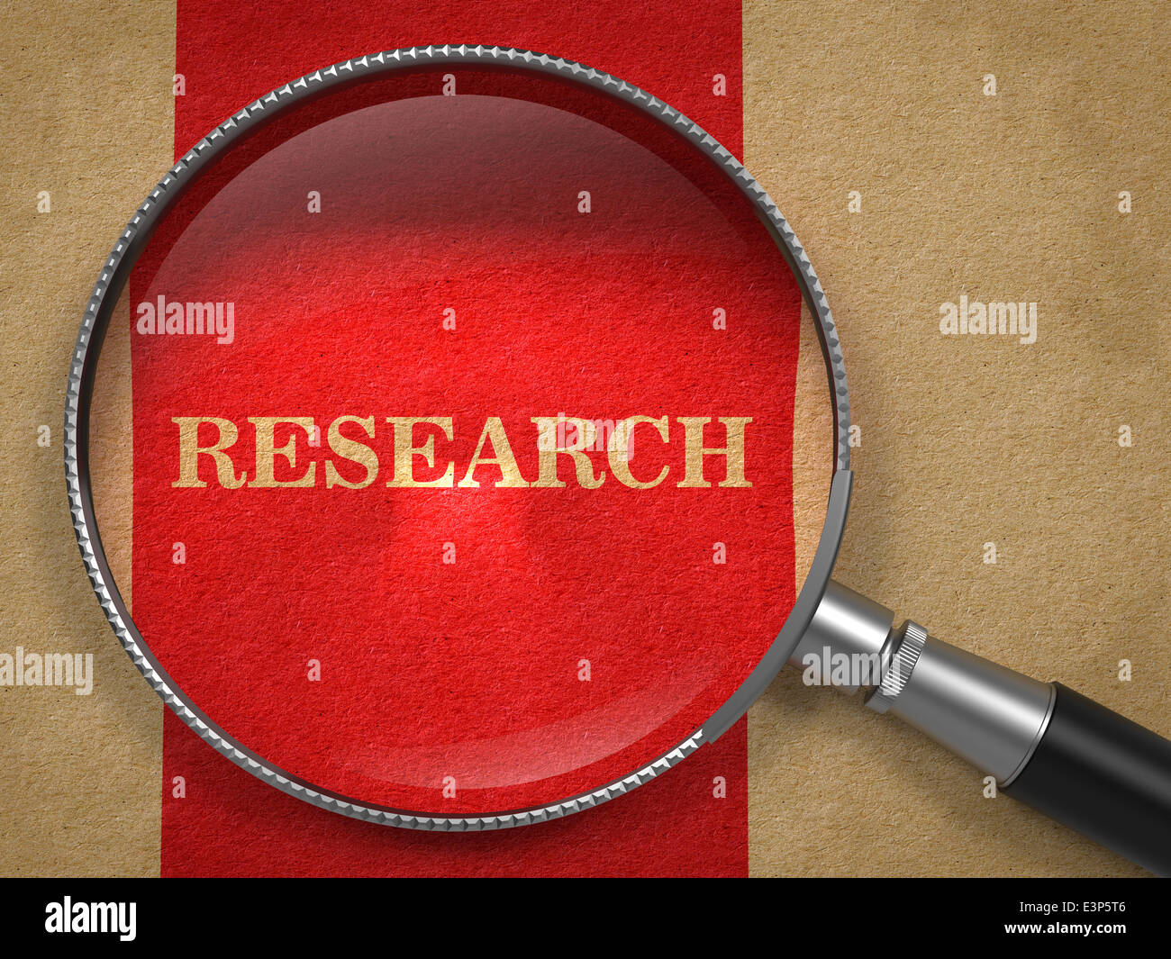 Research Through a Magnifying Glass Stock Photo - Alamy