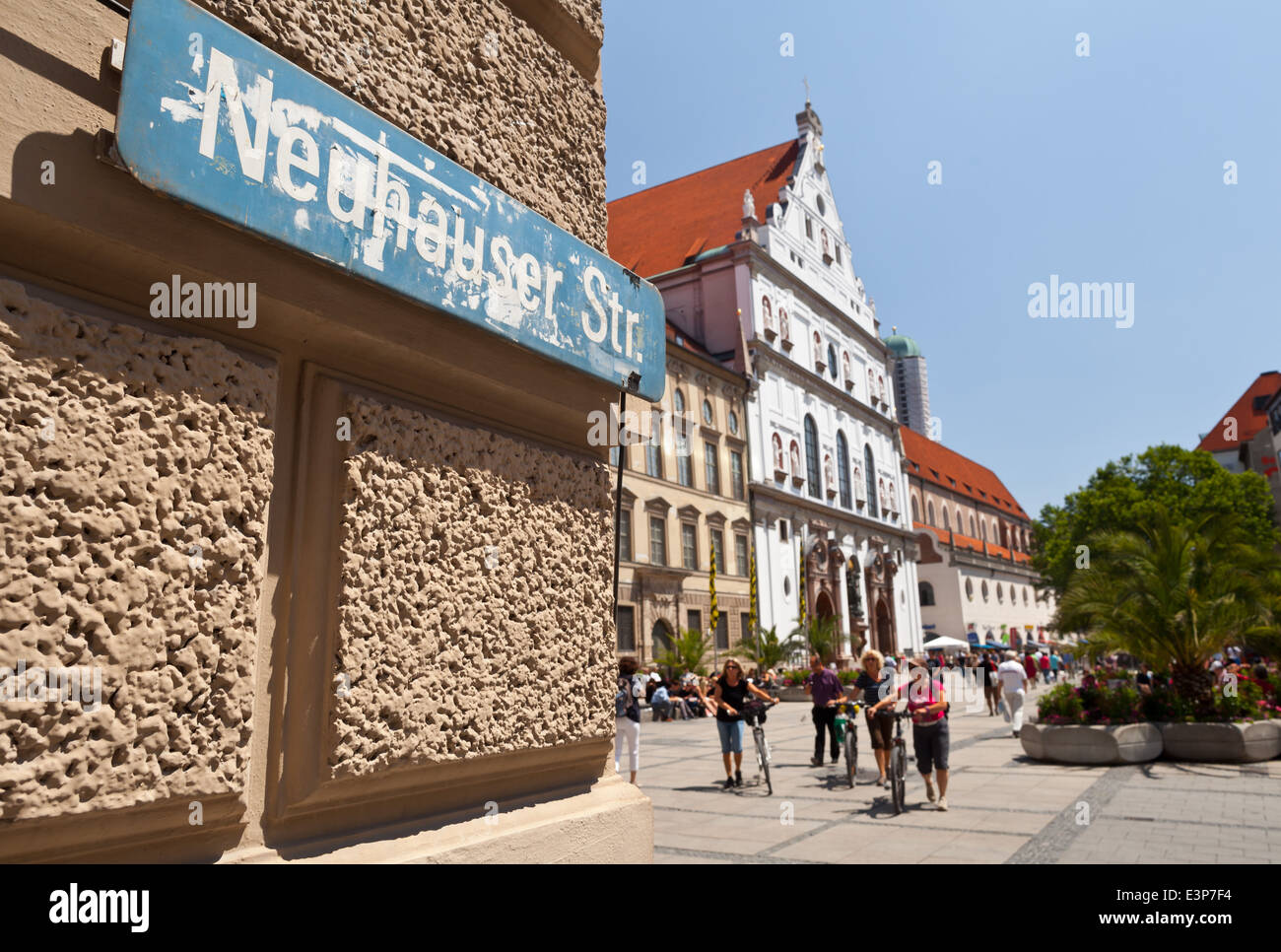 Munich, Neuhauser Strasse pedestrian zone - Munich, Bavaria, Germany ...
