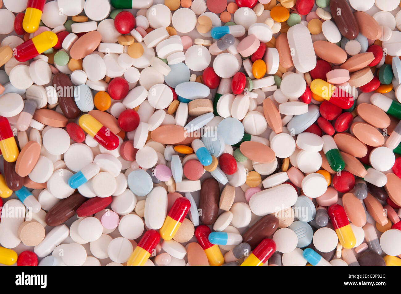 A bunch of capsules and pills / Background / Medicine Stock Photo - Alamy