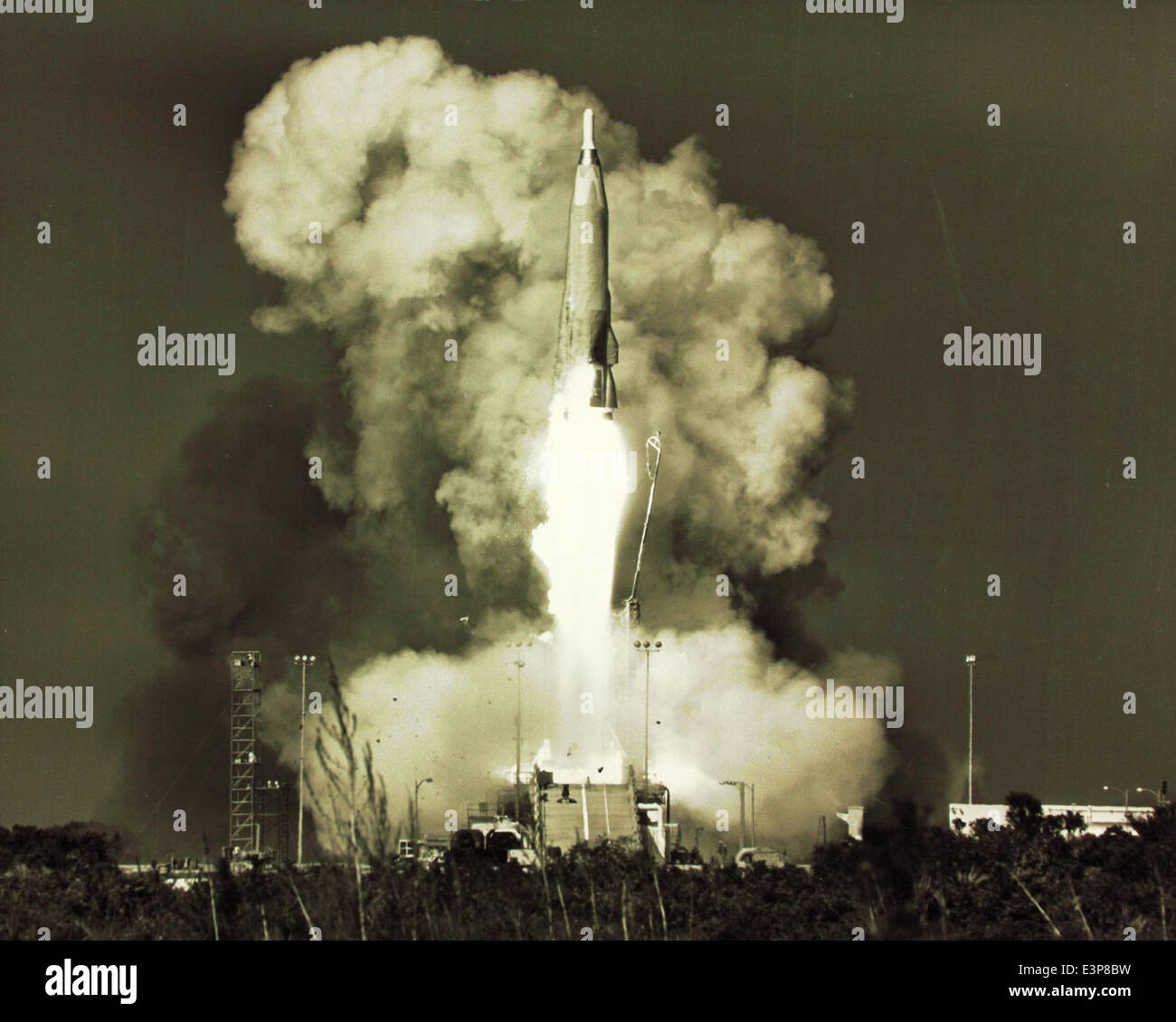 This image shows the Atlas 119-3E missile on pad 13, a key part of the ...