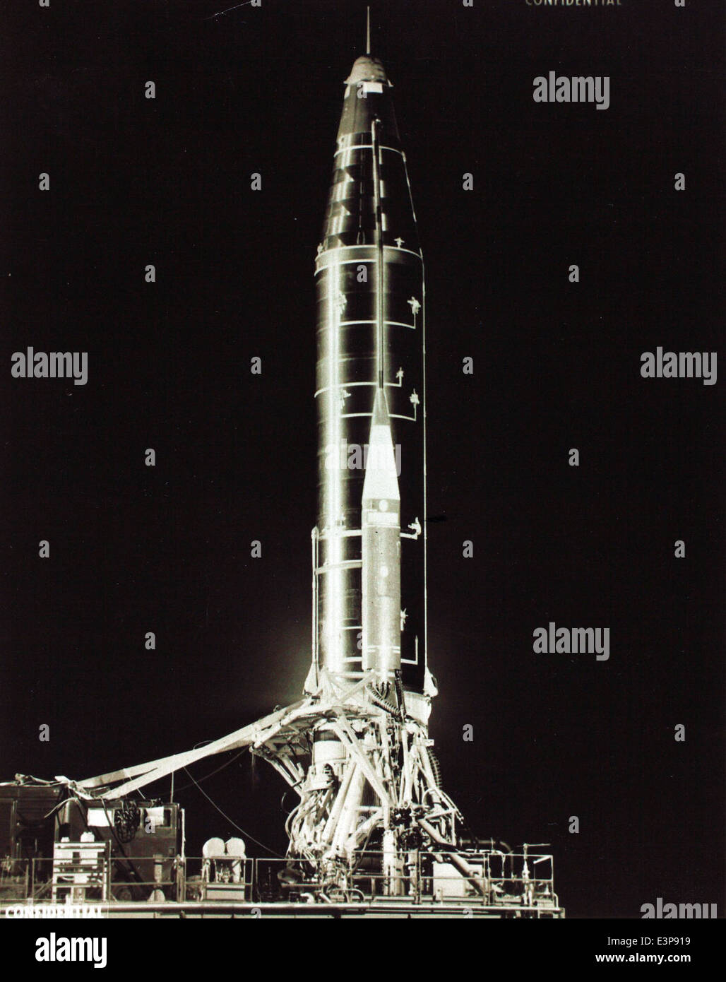The Convair/General Dynamics Atlas missile system, developed in the ...
