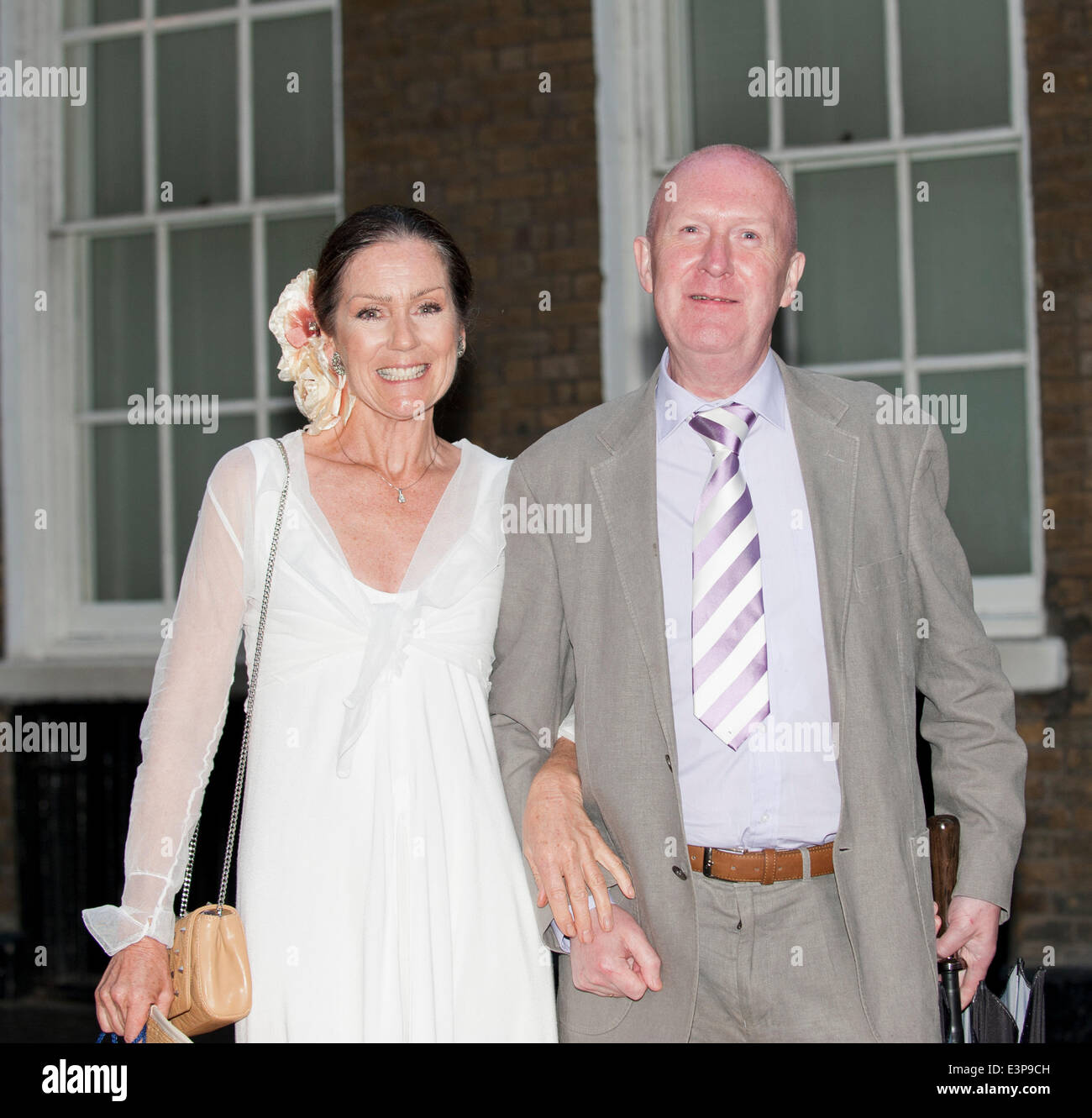 London, UK. 26th June, 2014. Lorraine Chase and partner in street at St ...