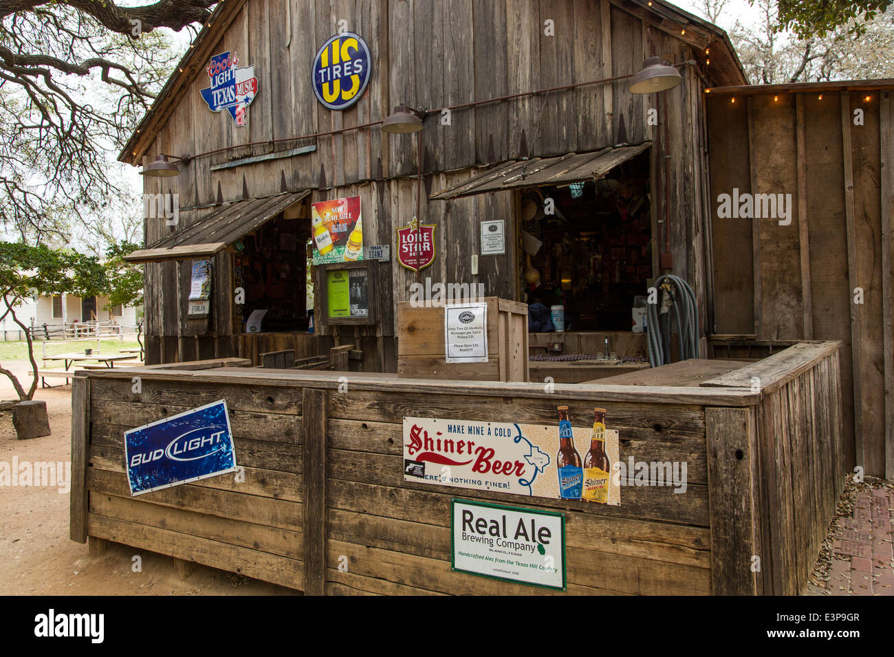 Bar in tiny luckenbach, Texas, USA Stock Photo - Alamy