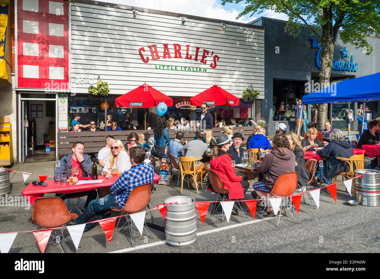 People chilling outside Italian Bar, Restaurant during Main Street Car ...