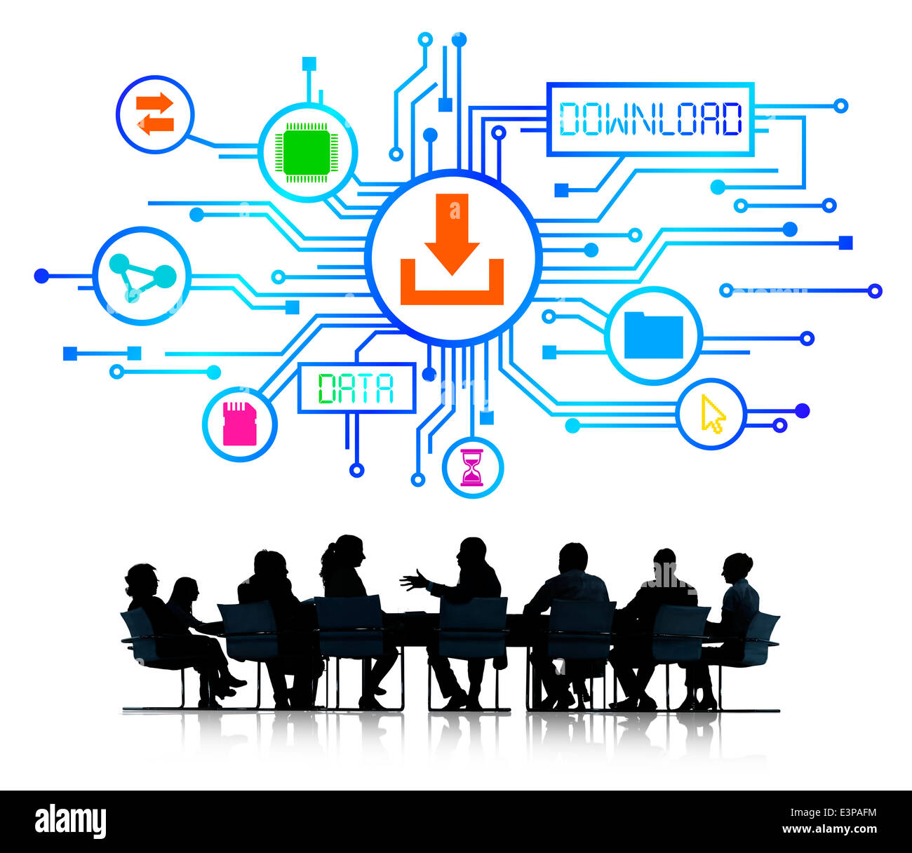 Group of Business People Discussing Data Transfer Stock Photo - Alamy