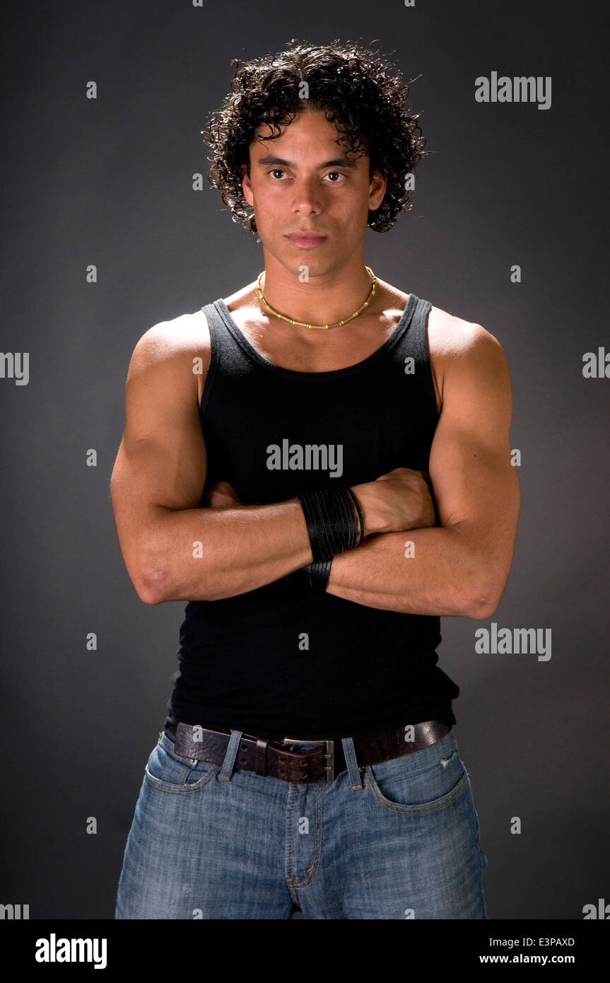 Studio portrait of Brazilian fitness model. (MR Stock Photo - Alamy